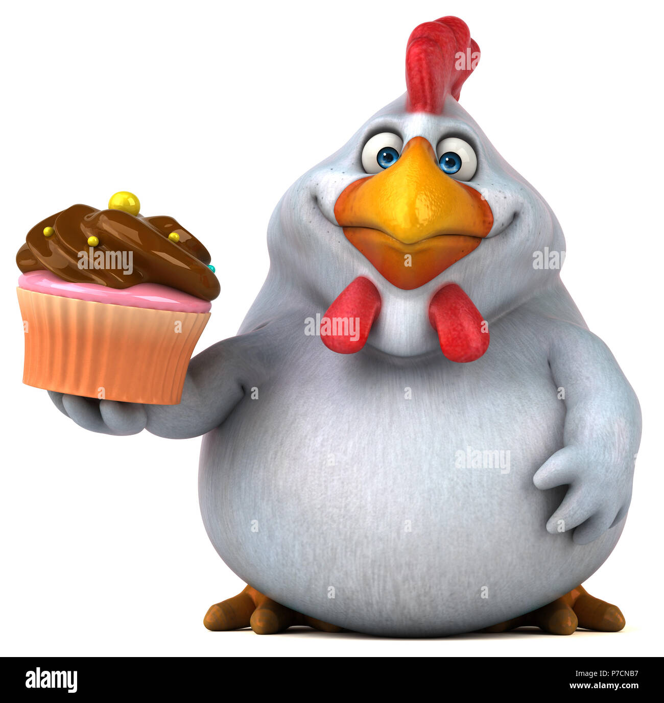 Fun chicken - 3D Illustration Stock Photo - Alamy