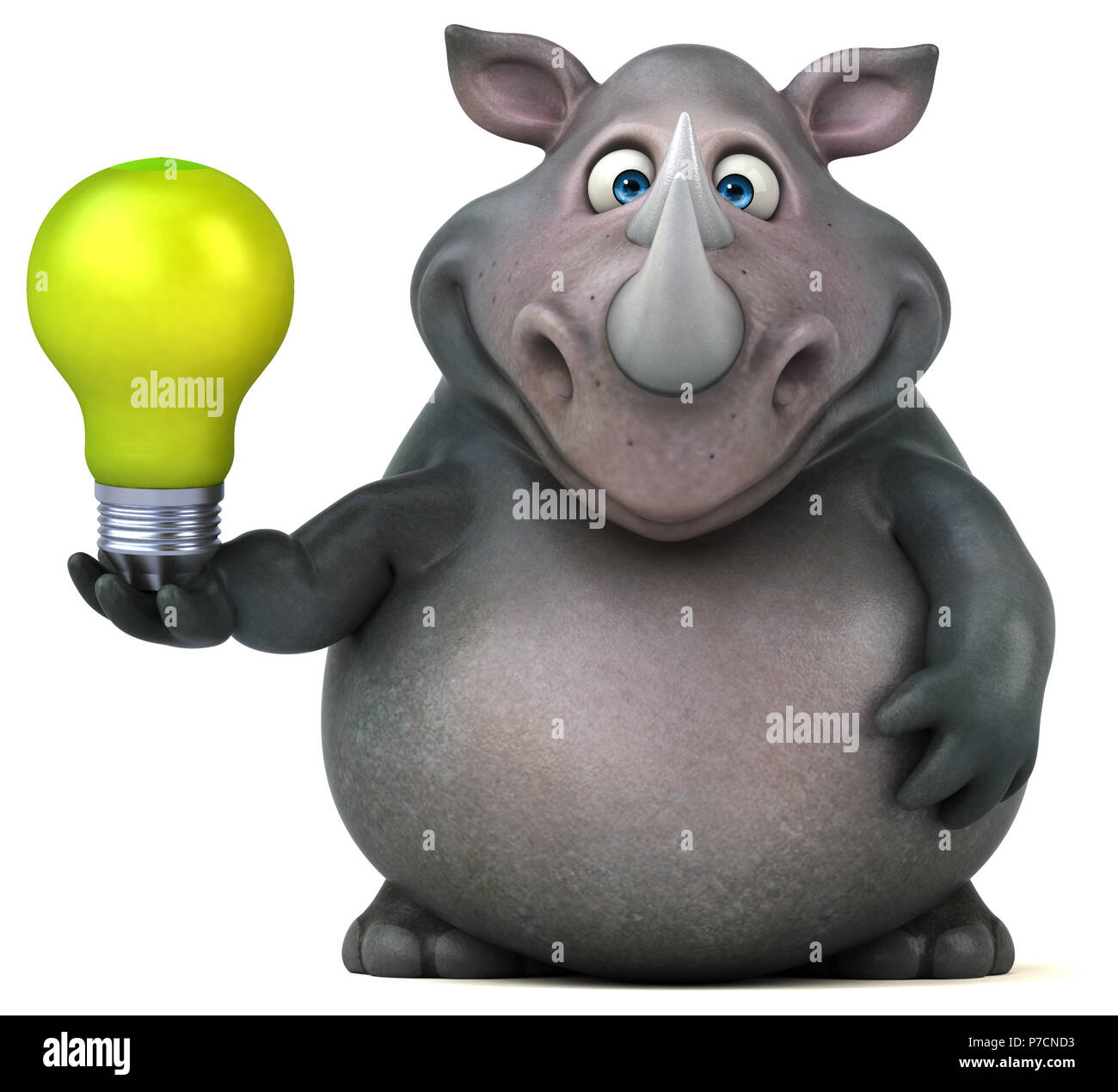 Fun rhinoceros - 3D Illustration Stock Photo - Alamy