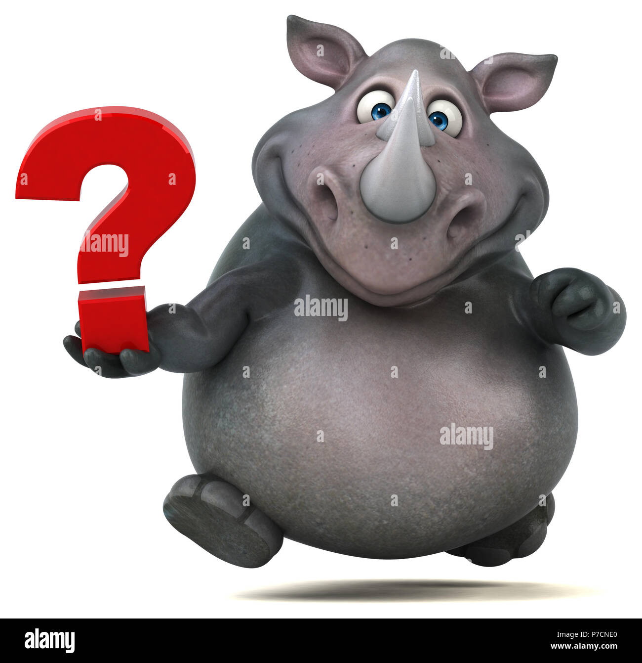 Fun rhinoceros - 3D Illustration Stock Photo - Alamy