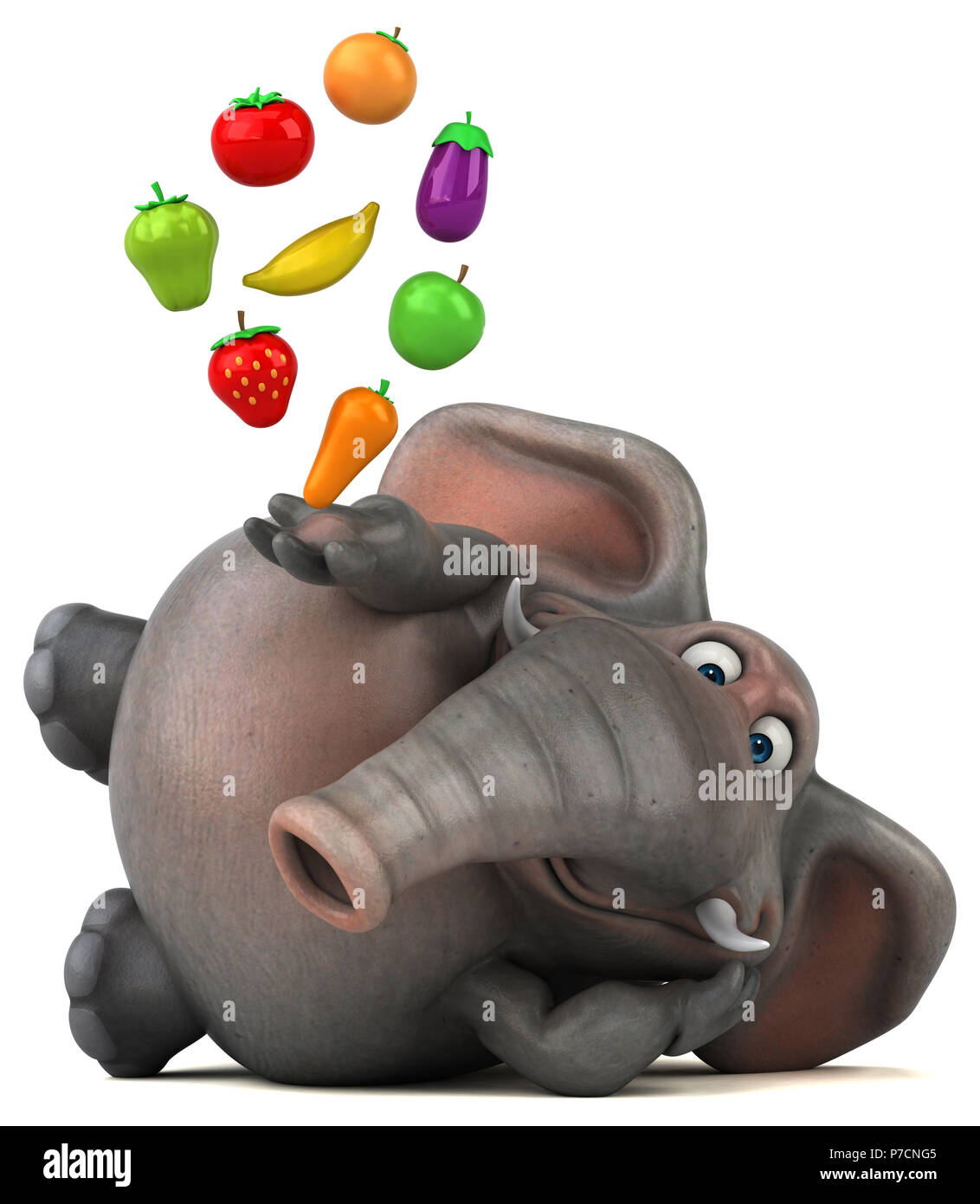 Fun elephant - 3D Illustration Stock Photo - Alamy
