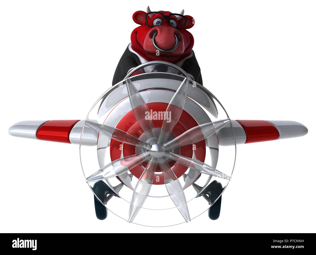 Fun red bull - 3D Illustration Stock Photo - Alamy