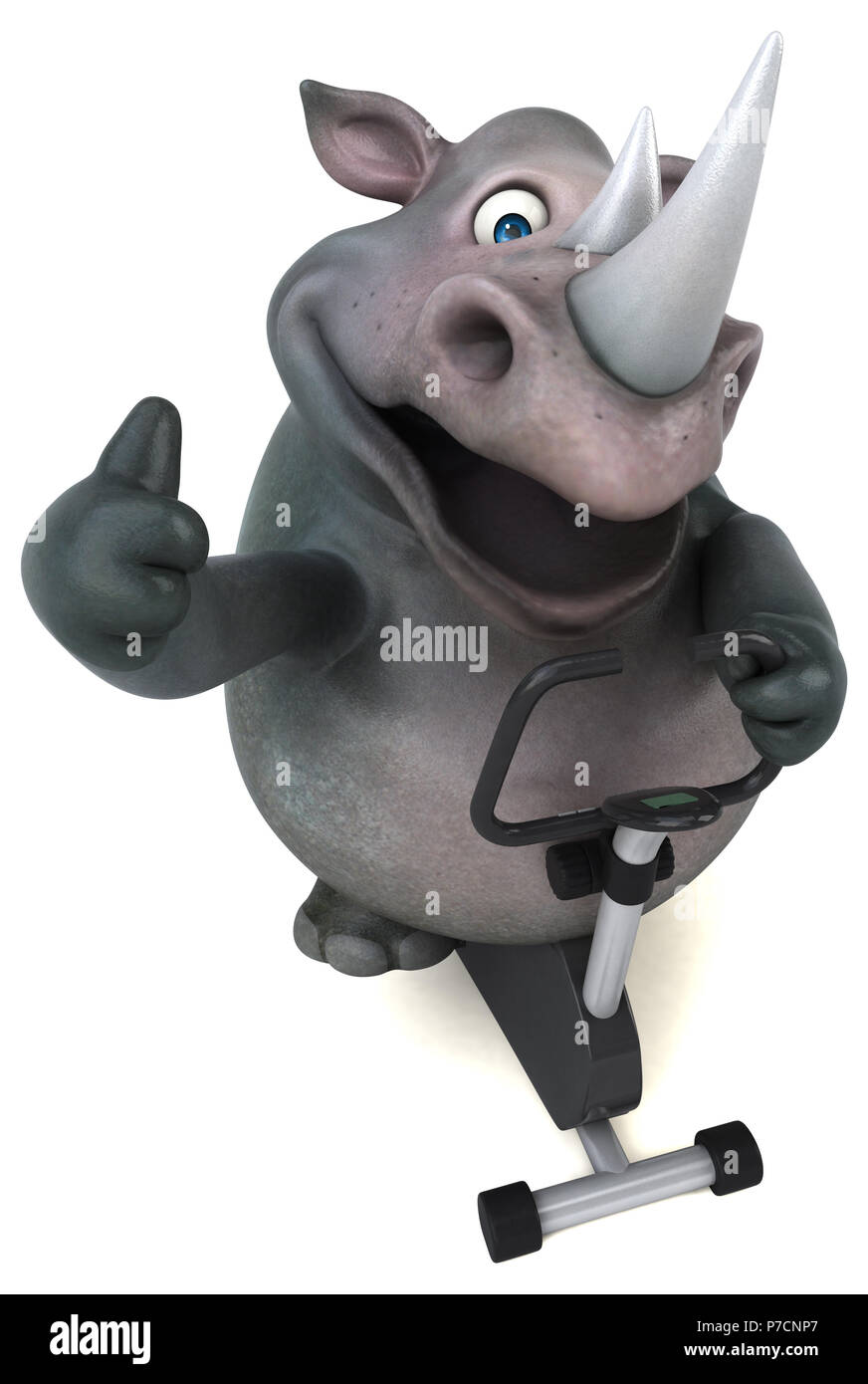 Fun rhino - 3D Illustration Stock Photo - Alamy