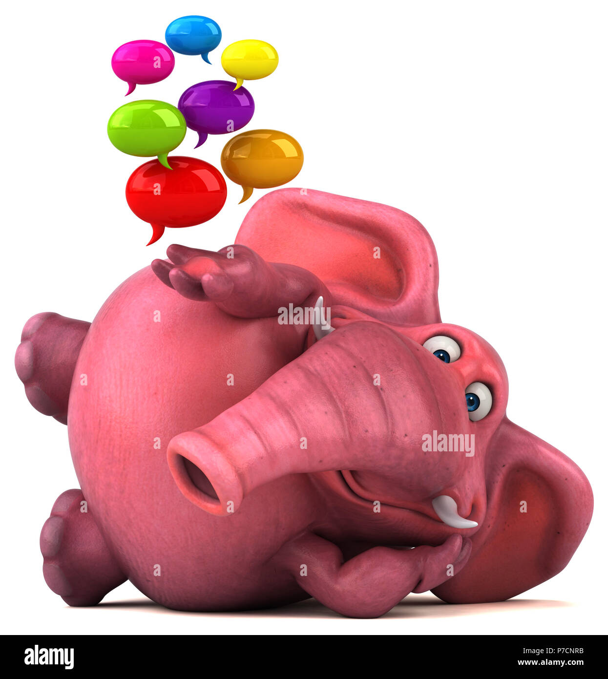 Pink elephant - 3D Illustration Stock Photo - Alamy