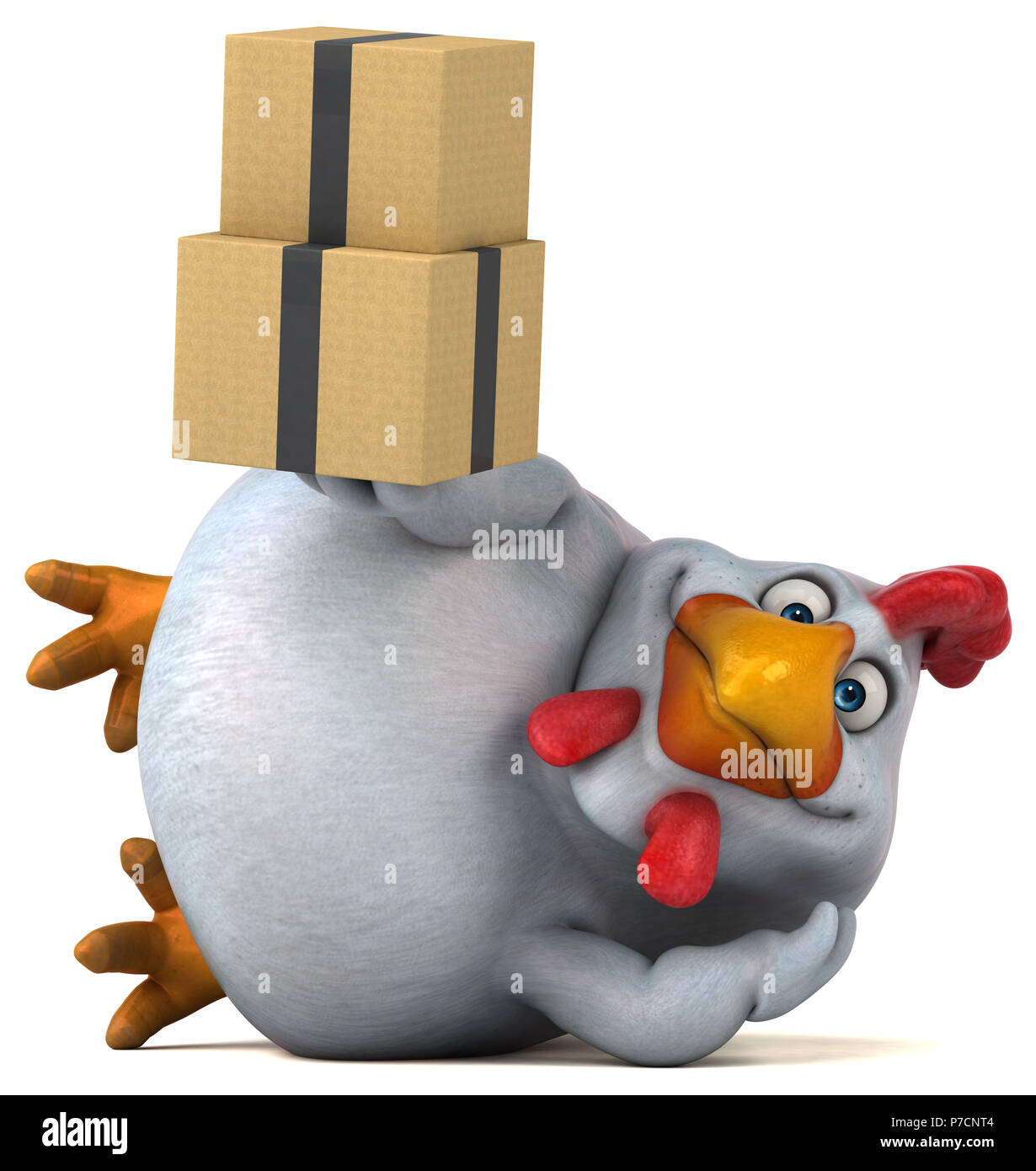 Fun chicken - 3D Illustration Stock Photo - Alamy