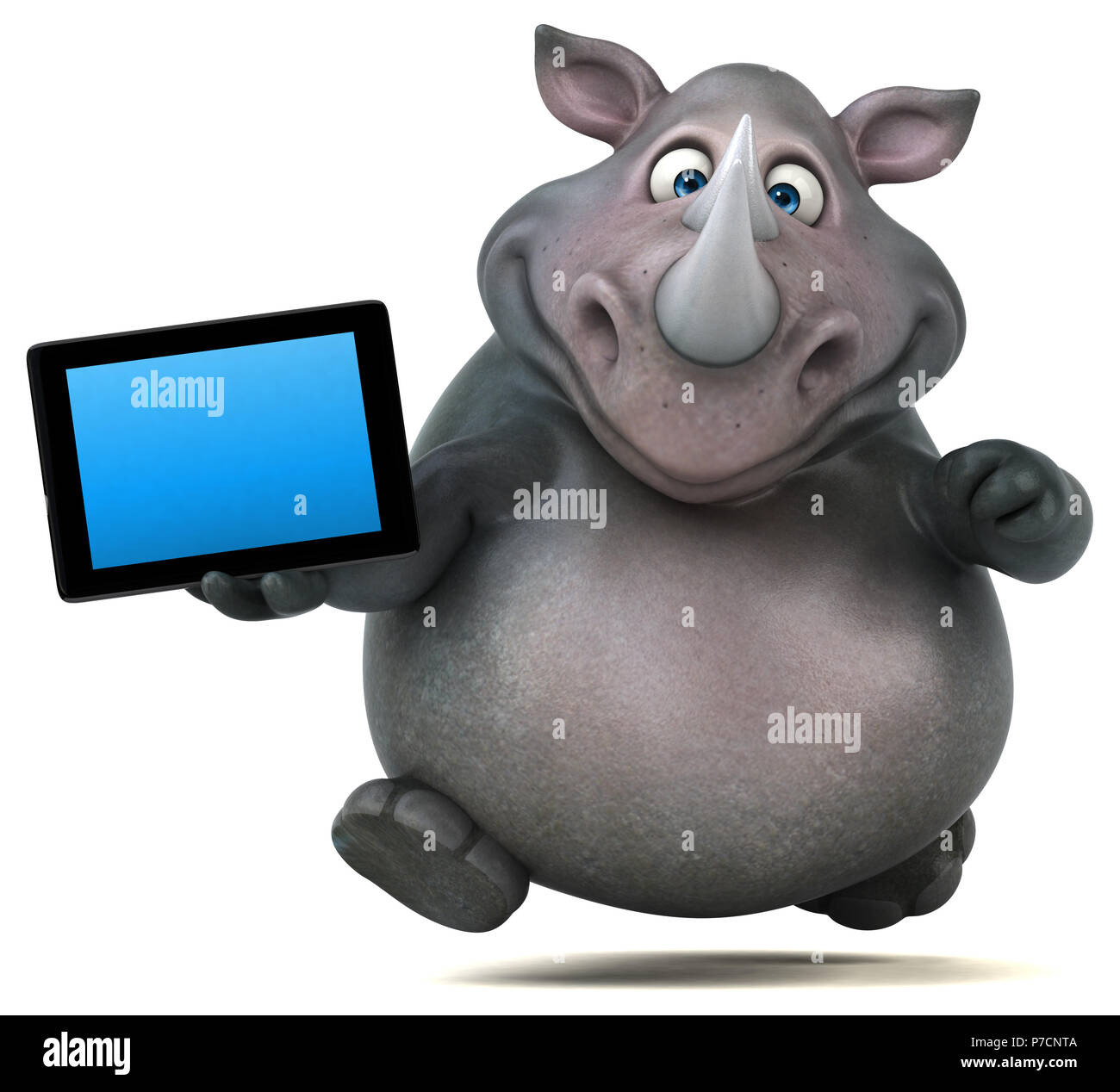 Fun rhinoceros - 3D Illustration Stock Photo - Alamy