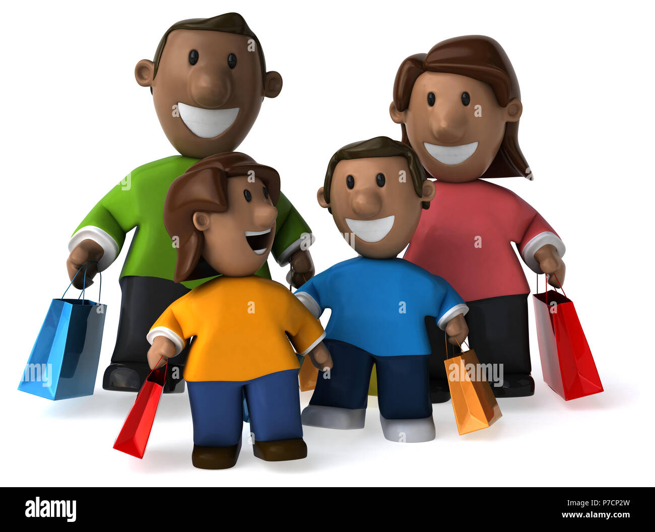Happy family - 3D Illustration Stock Photo - Alamy