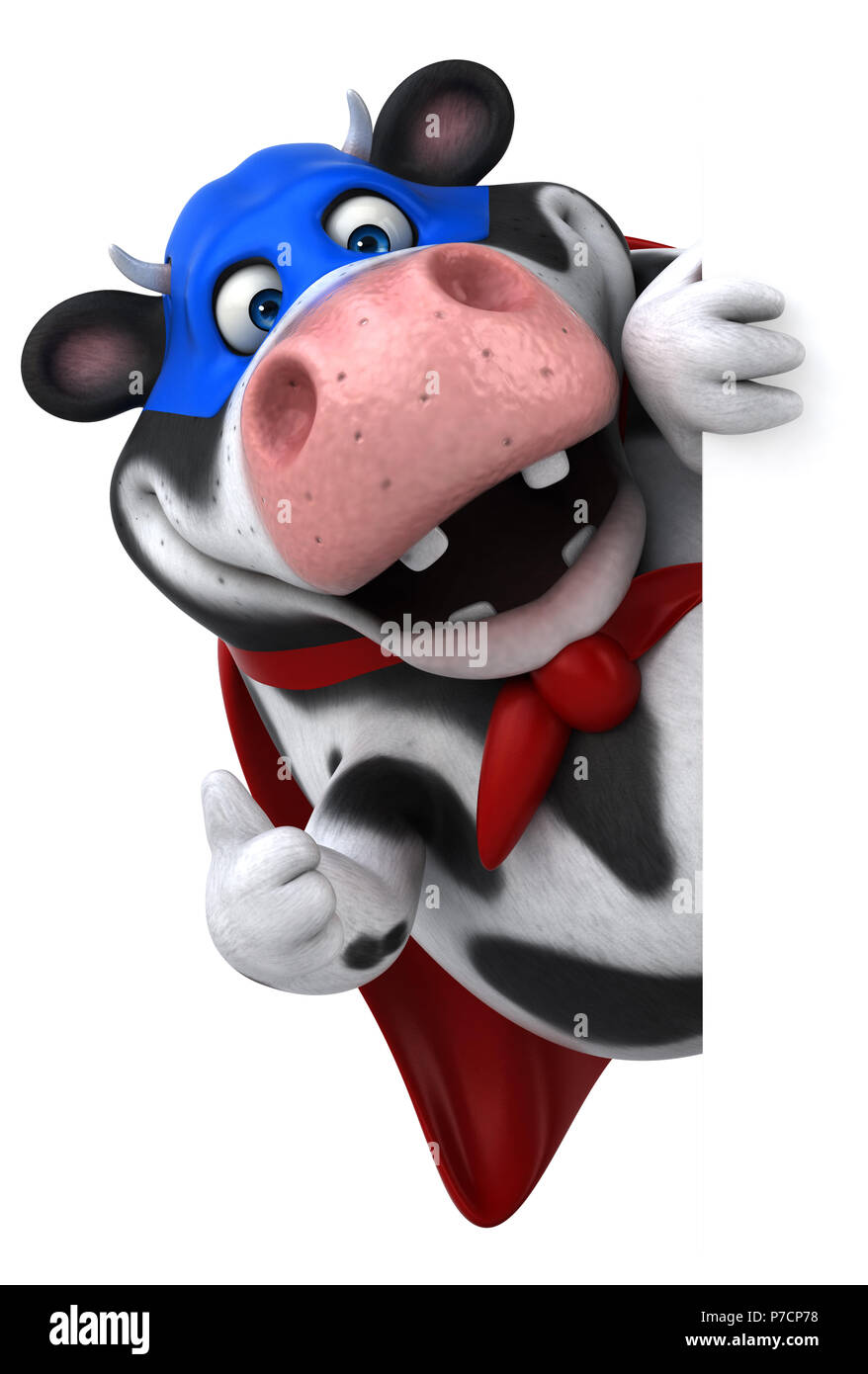 Super cow - 3D Illustration Stock Photo - Alamy