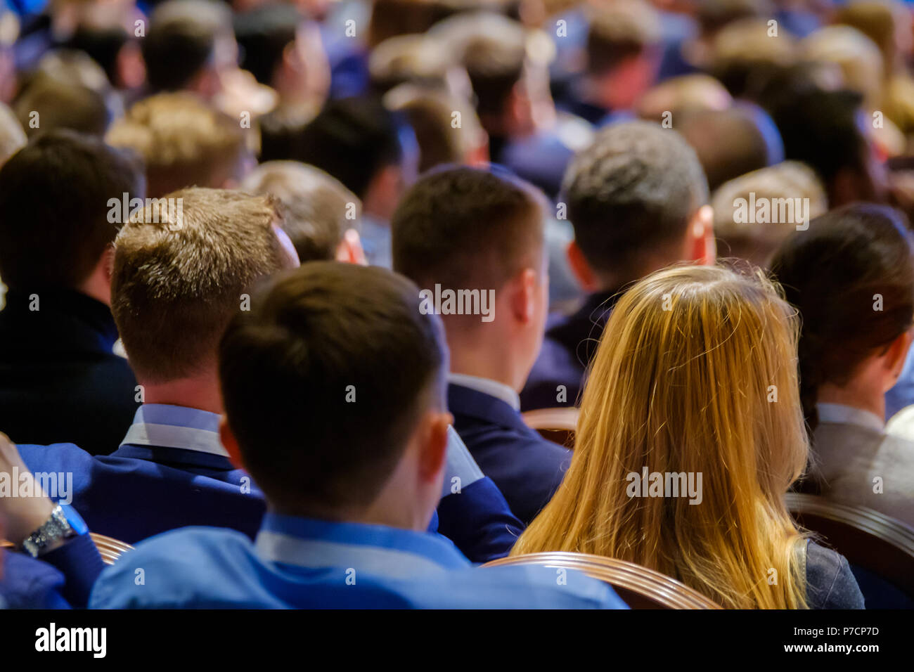 People attend business conference in the congress hall Stock Photo - Alamy