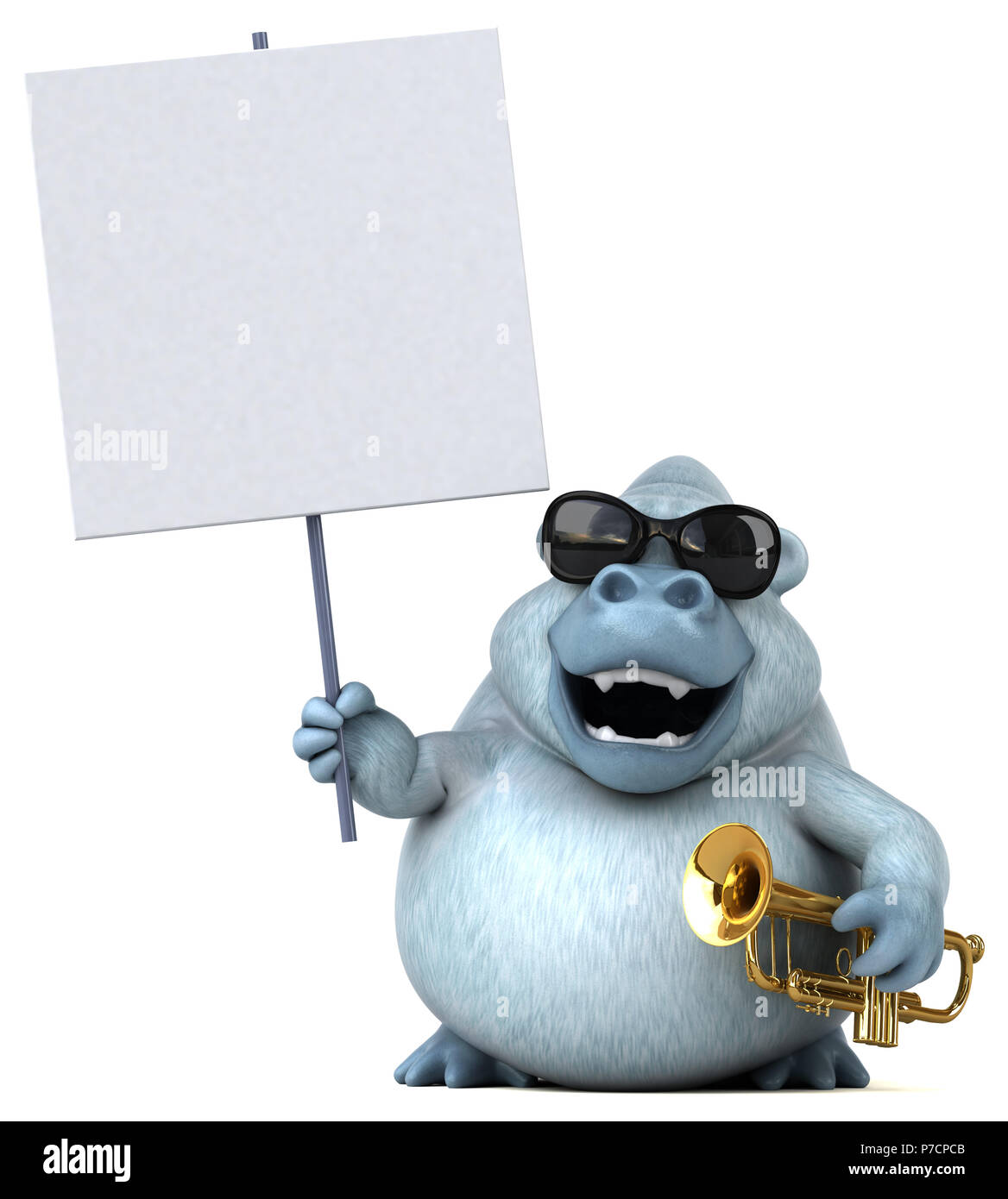 Fun yeti - 3D Illustration Stock Photo - Alamy