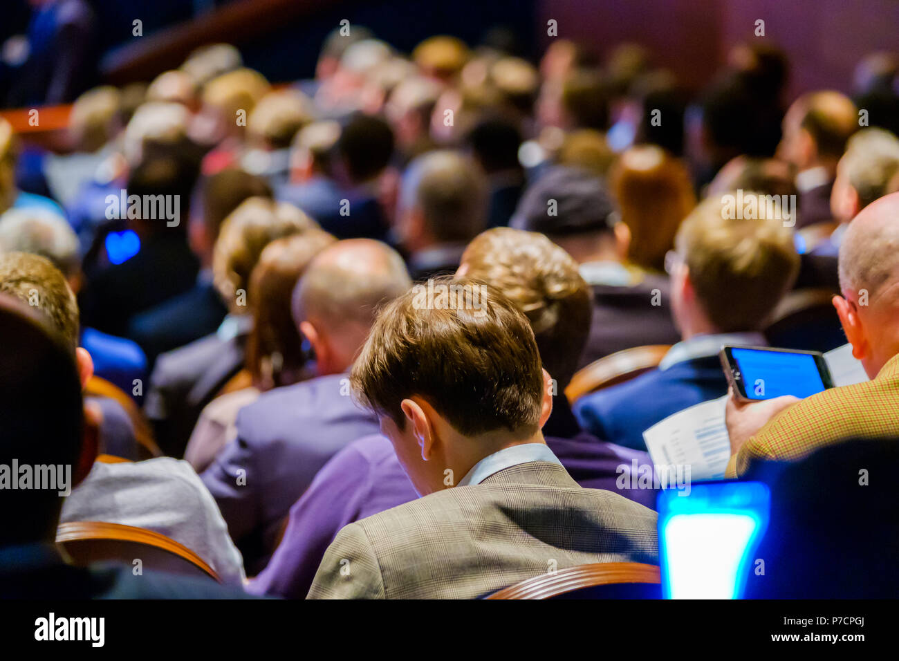 People attend business conference in the congress hall Stock Photo - Alamy