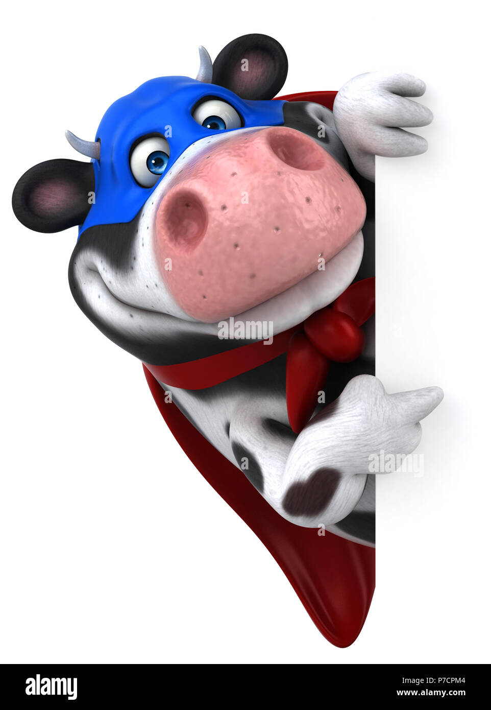 Super cow - 3D Illustration Stock Photo - Alamy