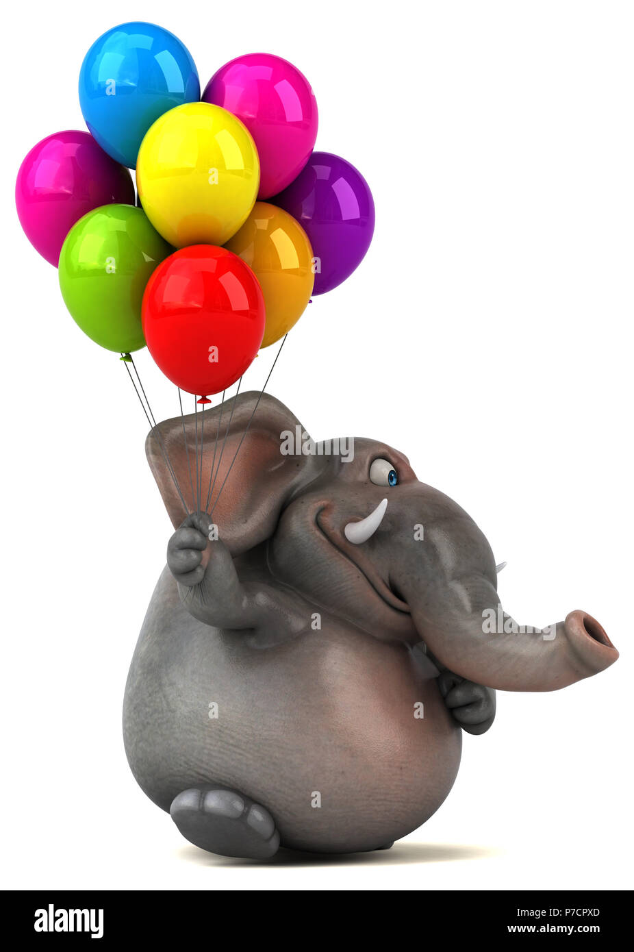 Fun elephant - 3D Illustration Stock Photo - Alamy