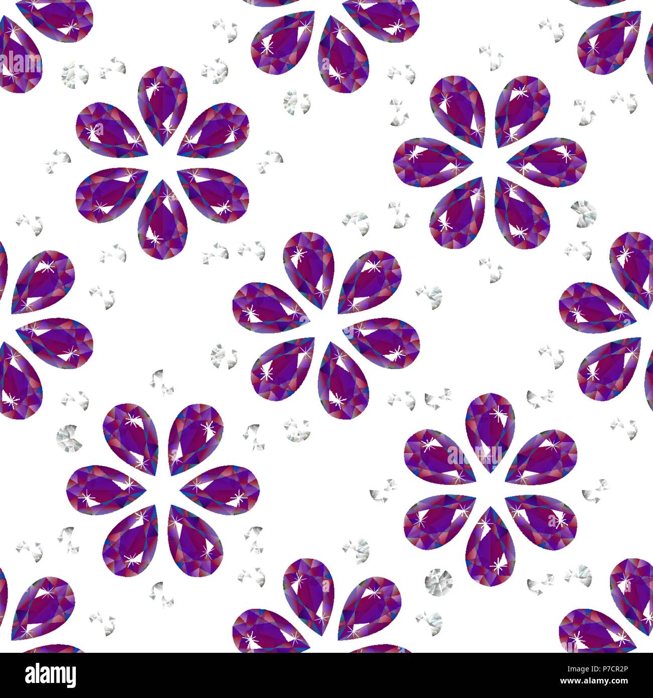 Flowers from precious stones. Seamless Pattern. Jewelry. For shops ...