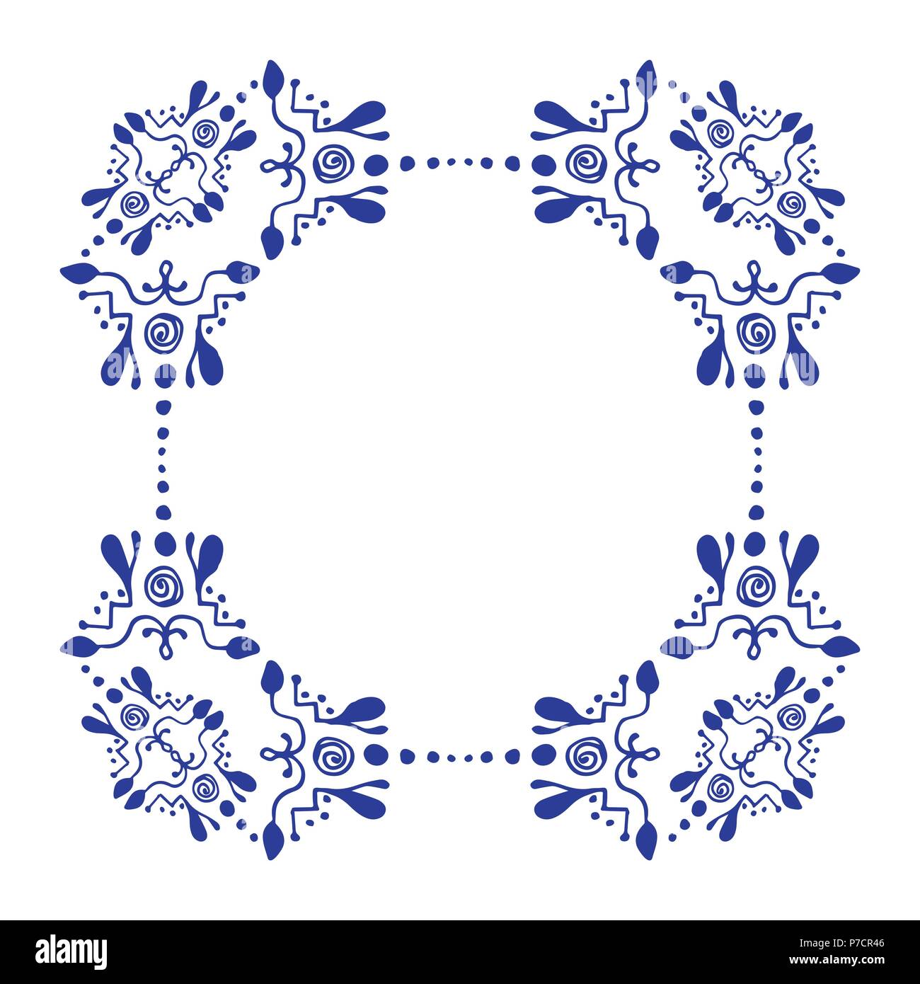 Decorative ornamental border with corner. Ornate frame, rectangular ...