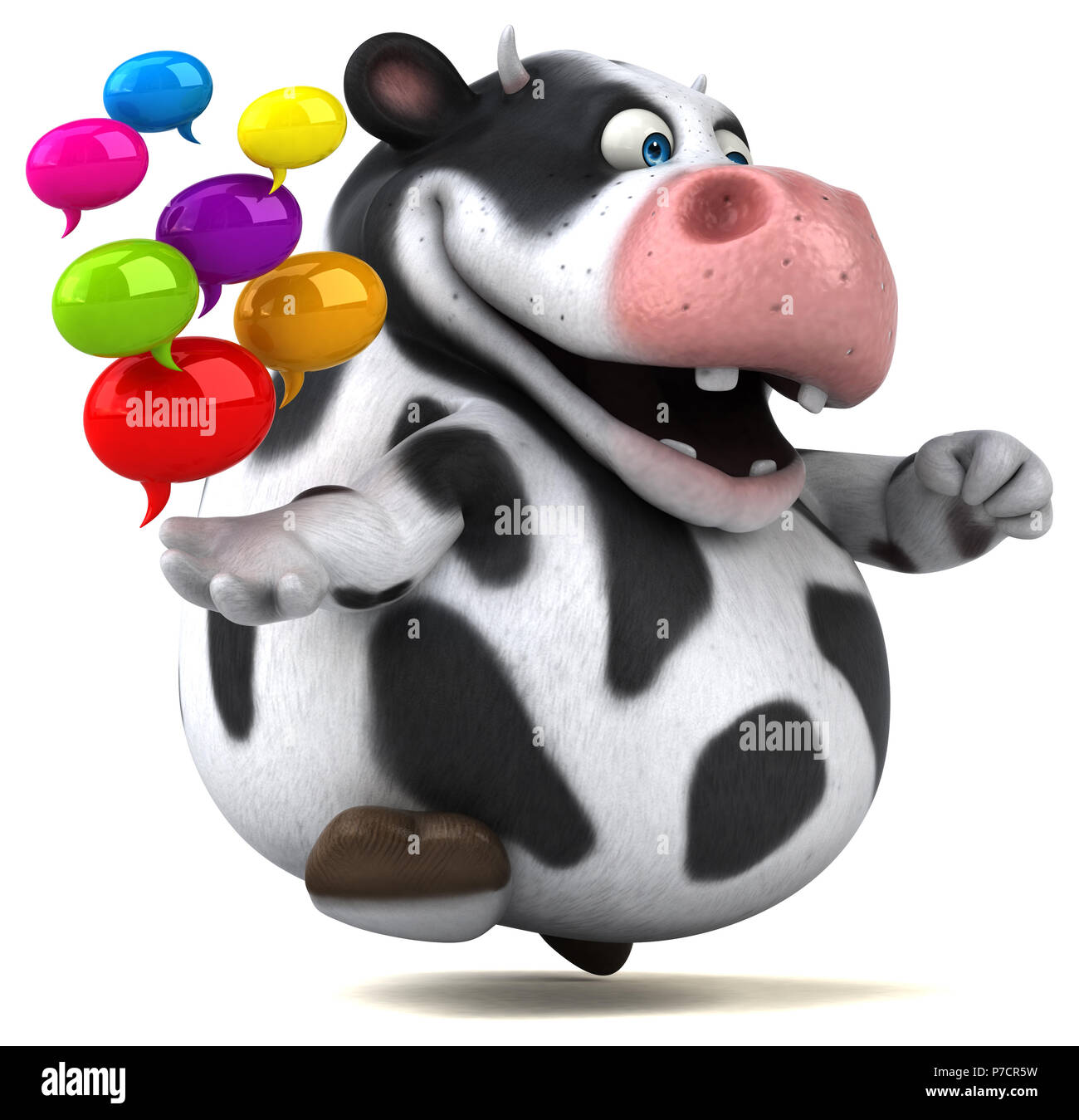 Fun cow - 3D Illustration Stock Photo - Alamy