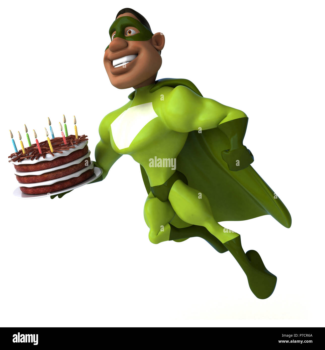 Fun superhero - 3D Illustration Stock Photo - Alamy