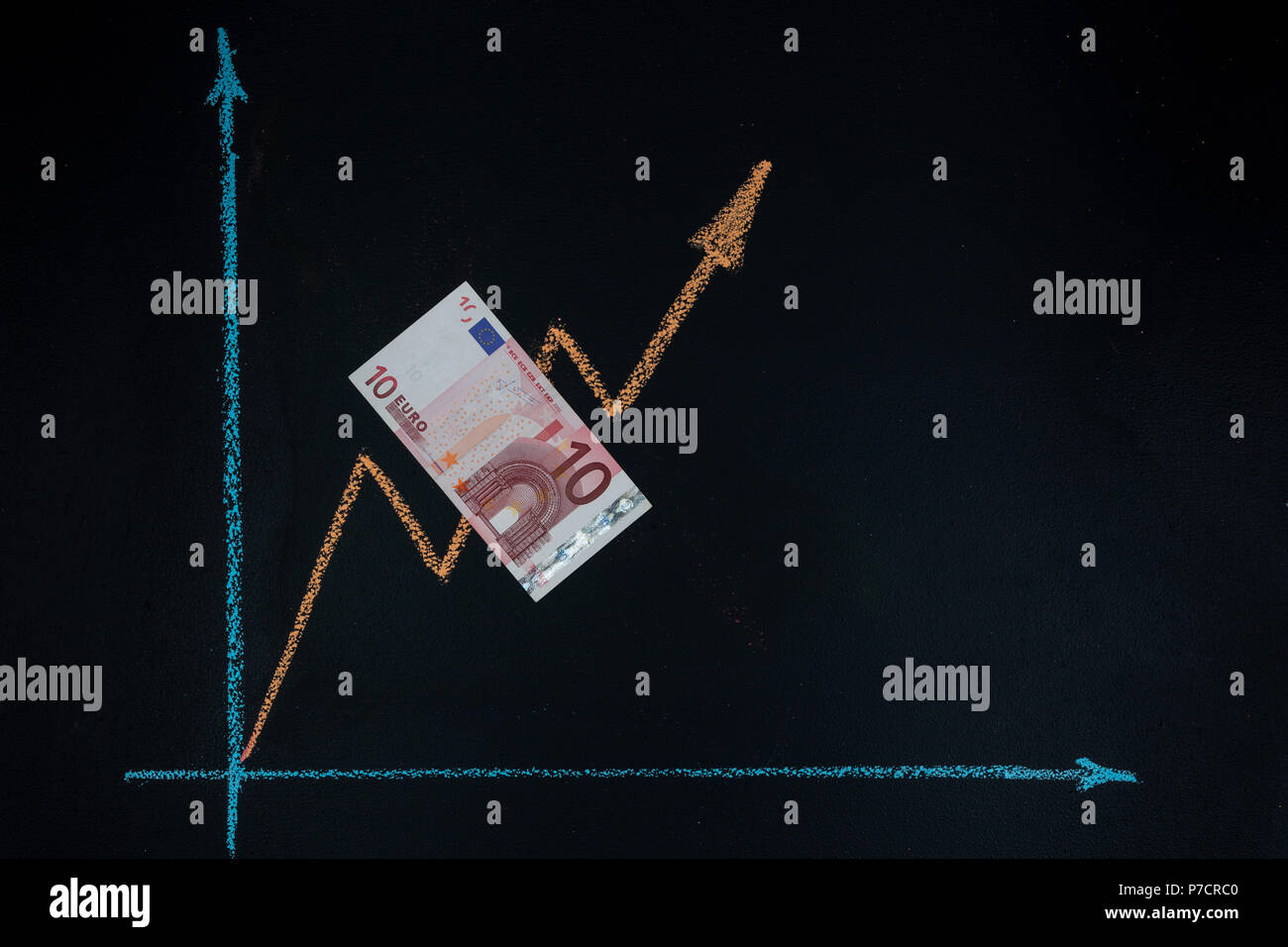 Currency forex trends market concept - upward trend depicted with line ...