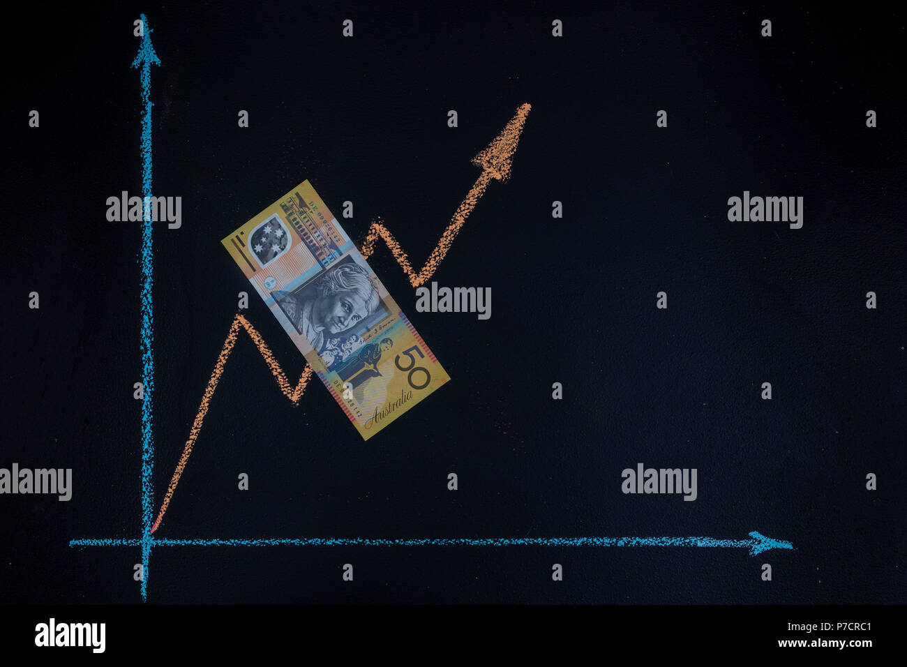 Currency forex trends market concept - upward trend depicted with line ...