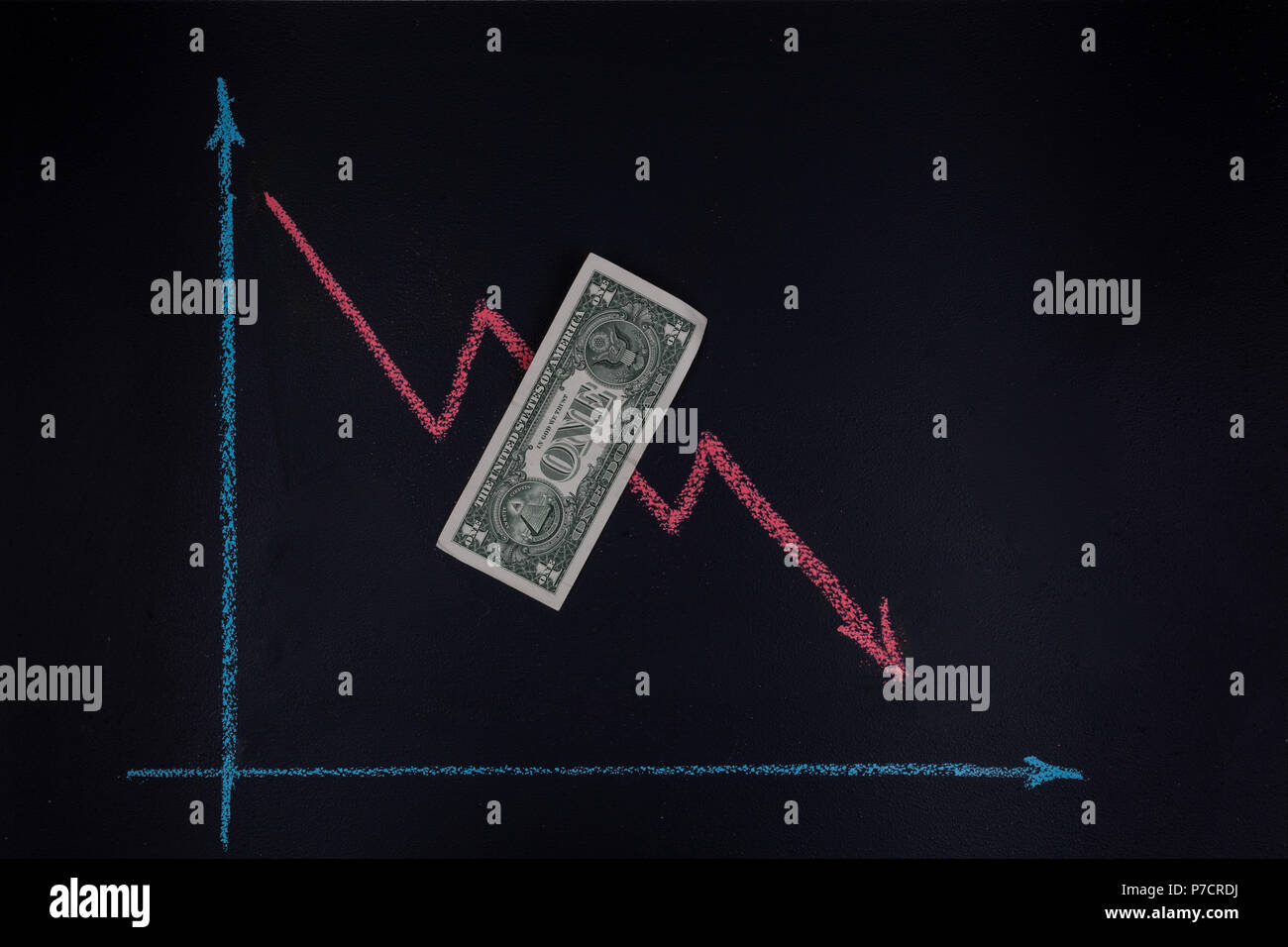 Downward graph money hi-res stock photography and images - Alamy