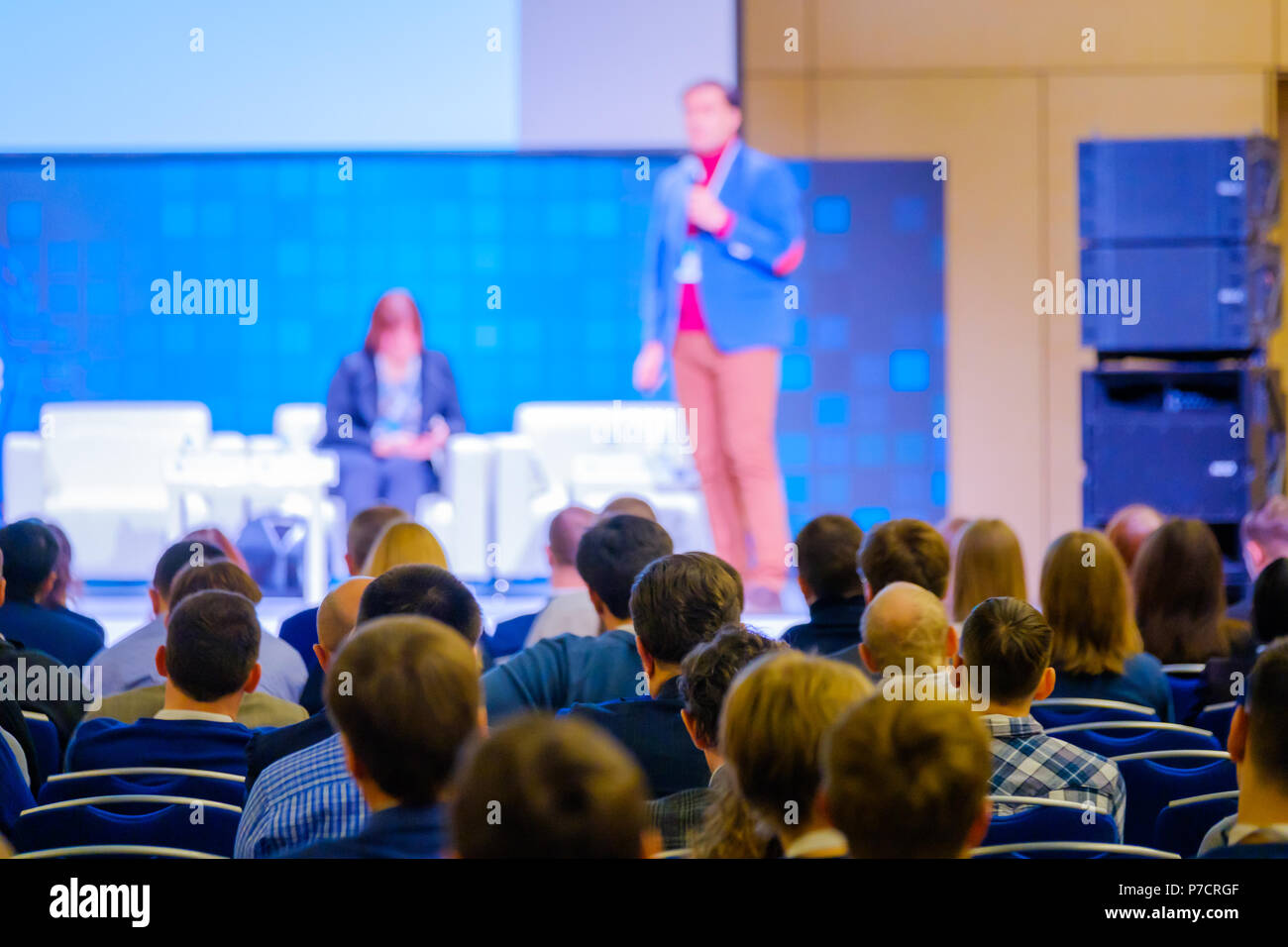 People attend business conference in the congress hall Stock Photo - Alamy