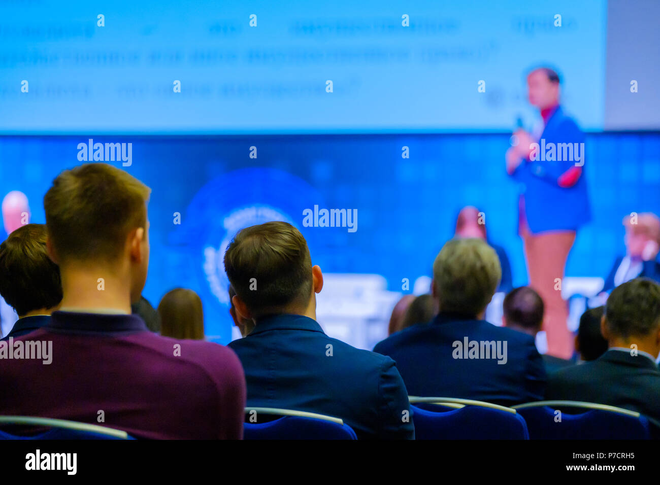 People attend business conference in the congress hall Stock Photo - Alamy