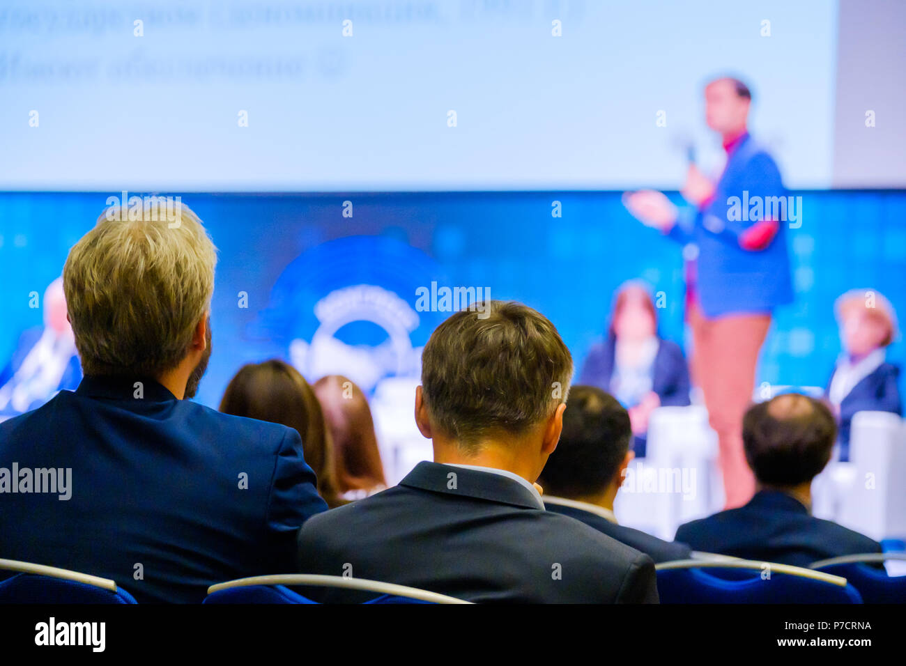 People attend business conference in the congress hall Stock Photo - Alamy
