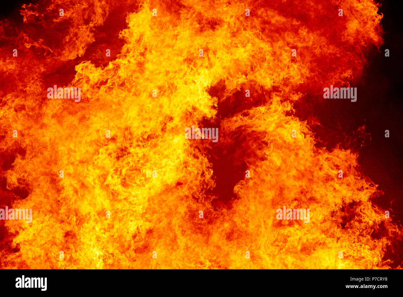 Burning fire. Bonfire. Fire fighting. Flame ignition. Warning. Danger ...