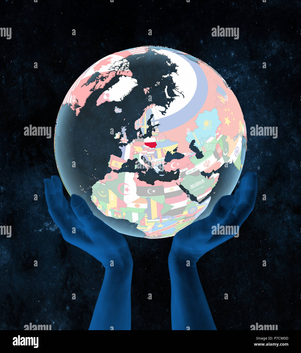 Poland 3d earth in space hi-res stock photography and images - Alamy
