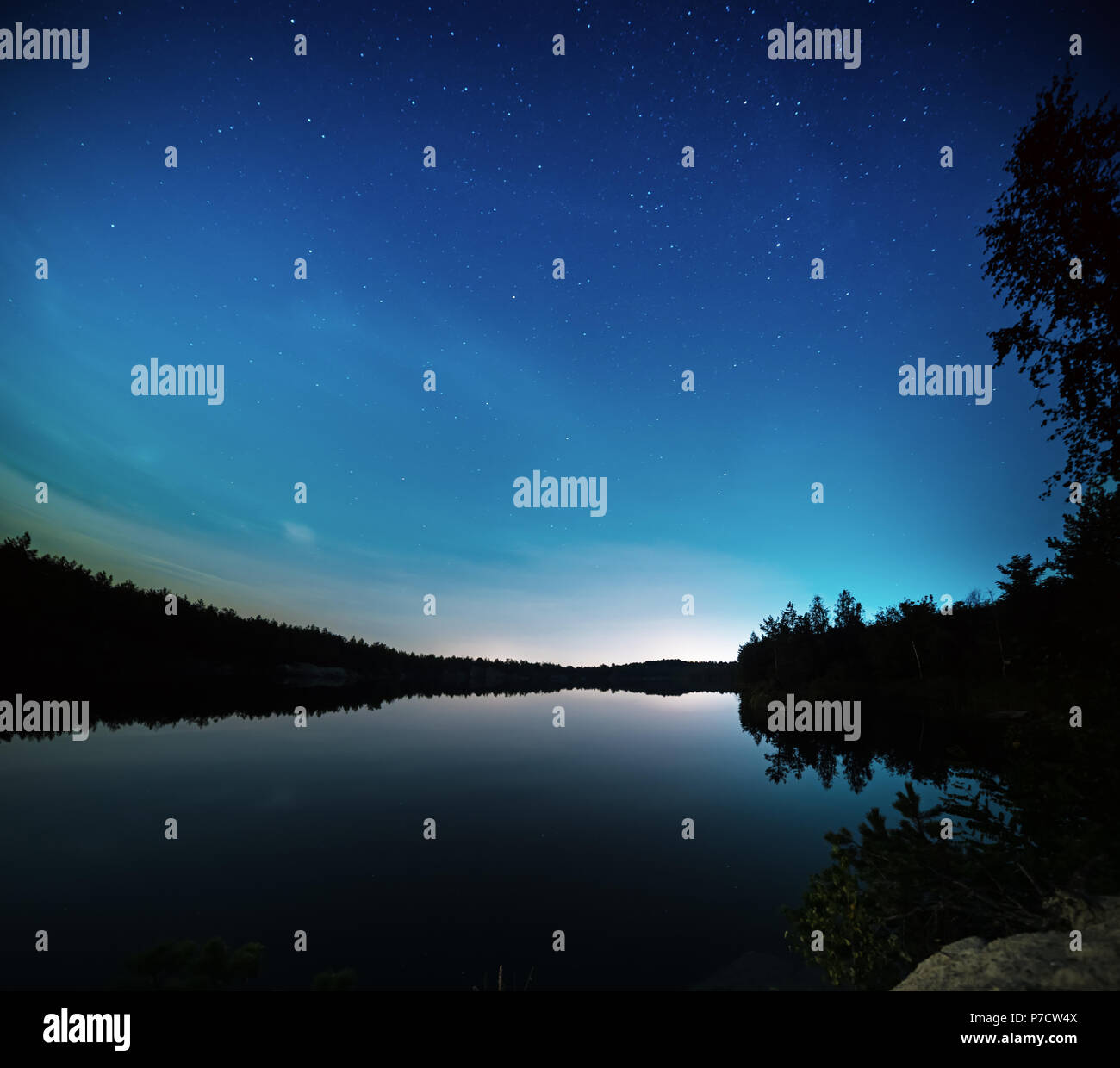 Lake at night Stock Photo - Alamy