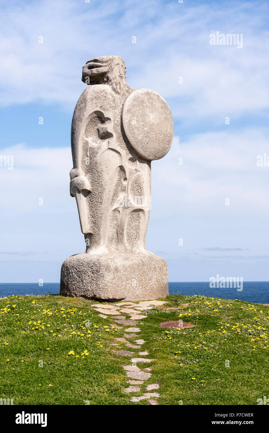Statue of Breogan, the mythical Celtic king from Galicia Stock Photo ...