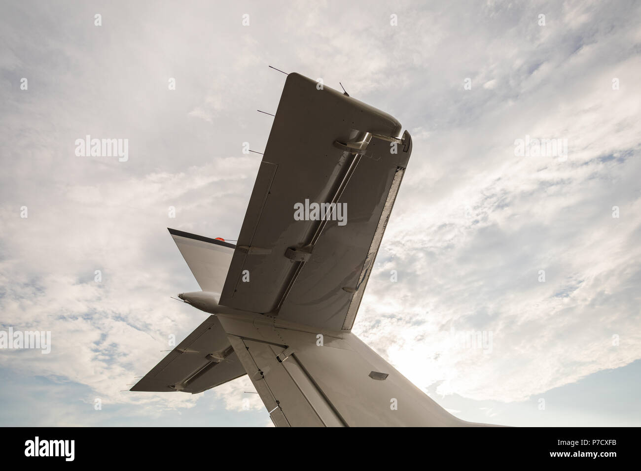 Tail of private jet Stock Photo - Alamy