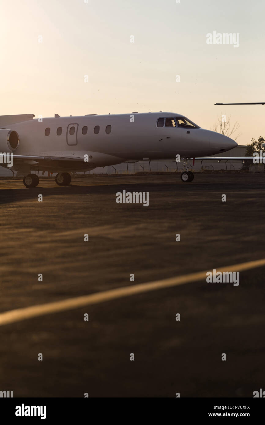 Private jet on a runaway Stock Photo - Alamy