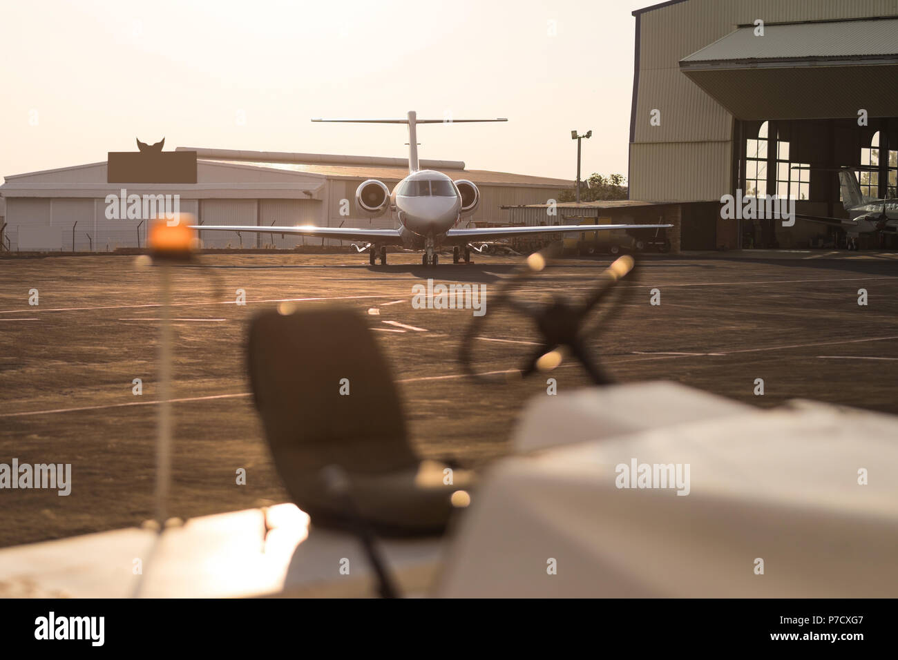 Private jet on a runaway Stock Photo - Alamy
