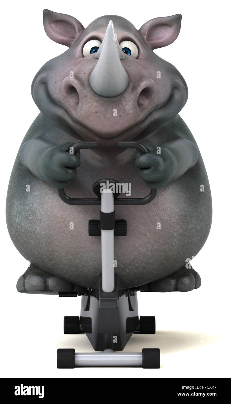 Fun rhino - 3D Illustration Stock Photo - Alamy