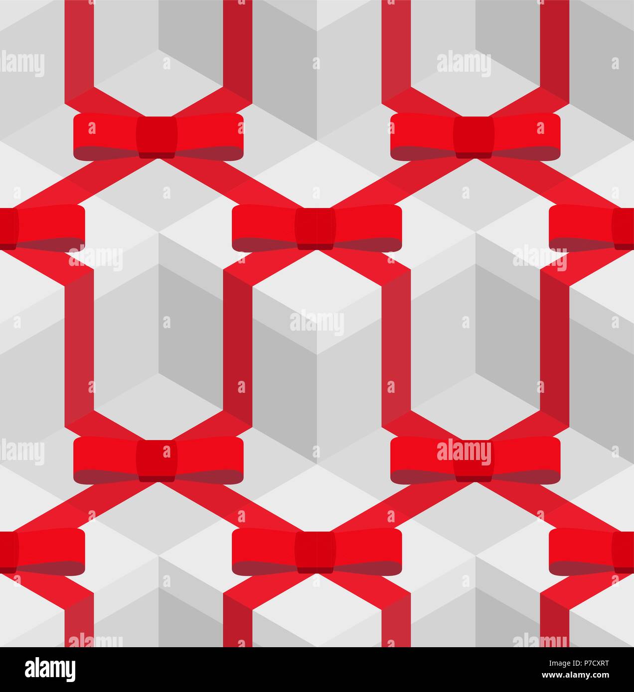 Seamless pattern with repeat of isometric illustration of white square ...