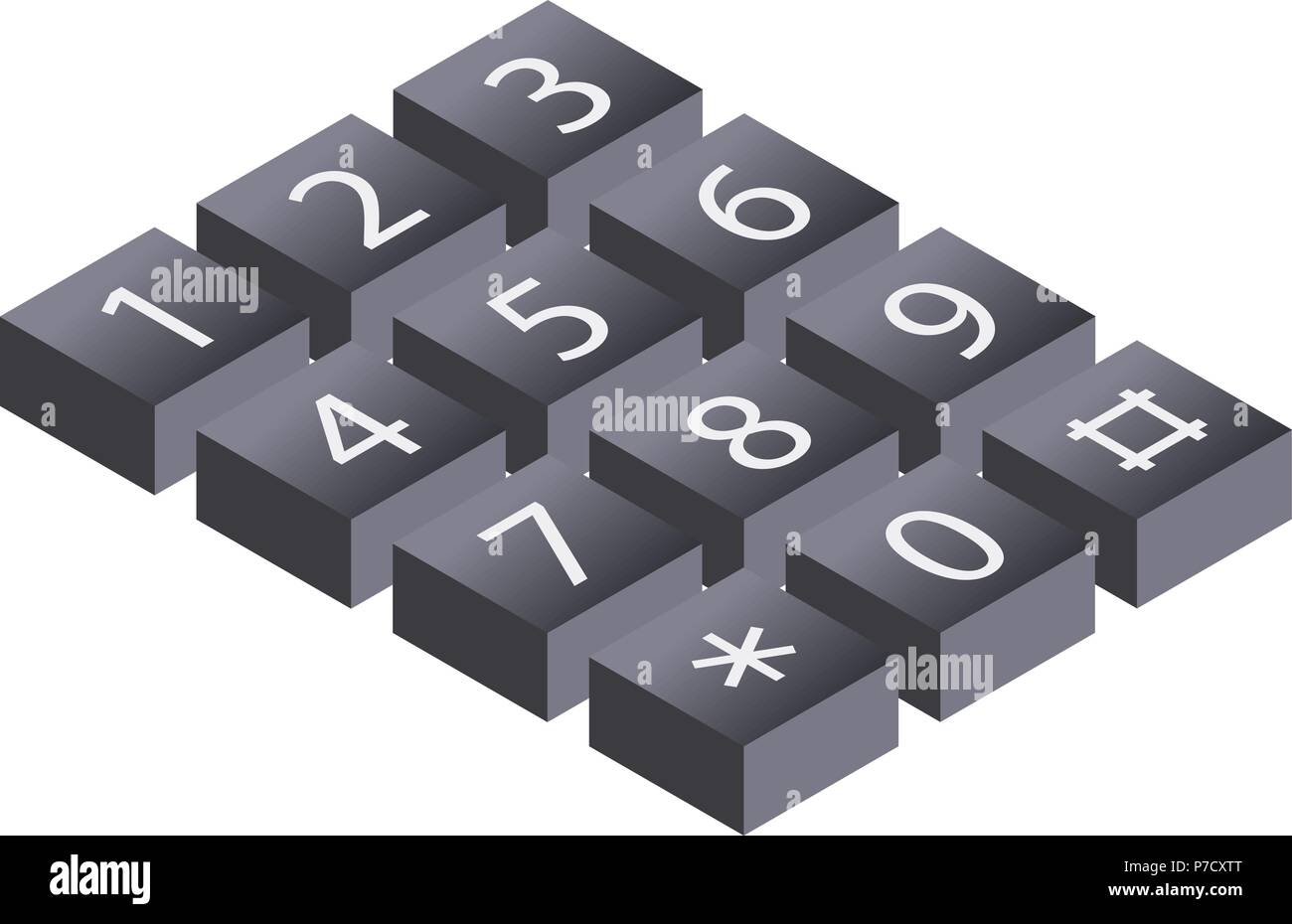 Isometric 3d Illustration Of Digital Keypad Keyboard Call Phone