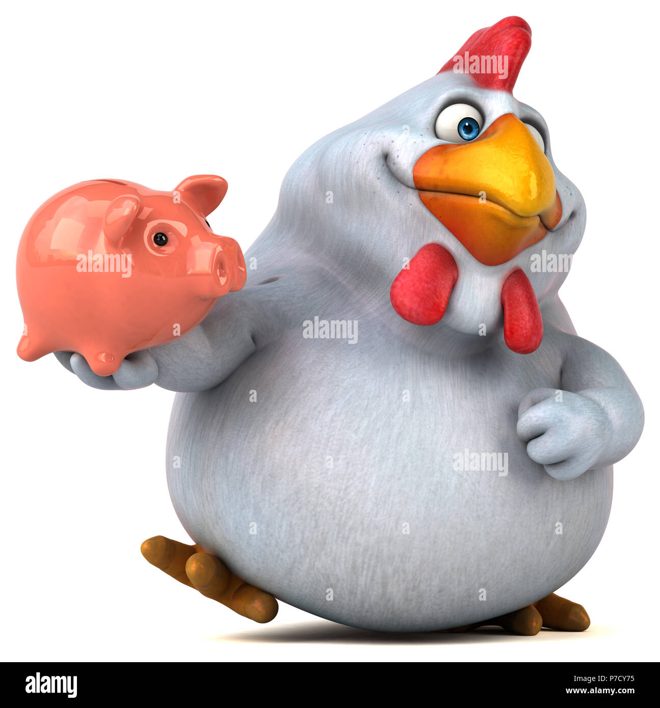 Fun chicken - 3D Illustration Stock Photo - Alamy