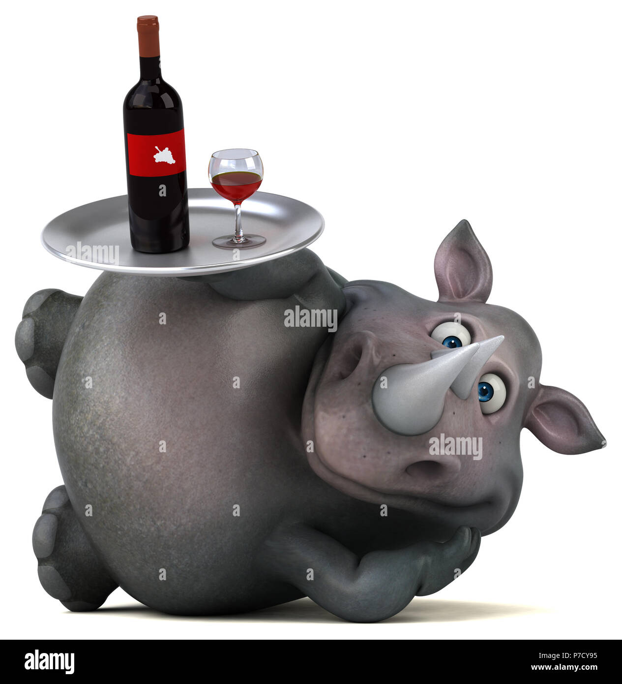 Fun rhinoceros - 3D Illustration Stock Photo - Alamy
