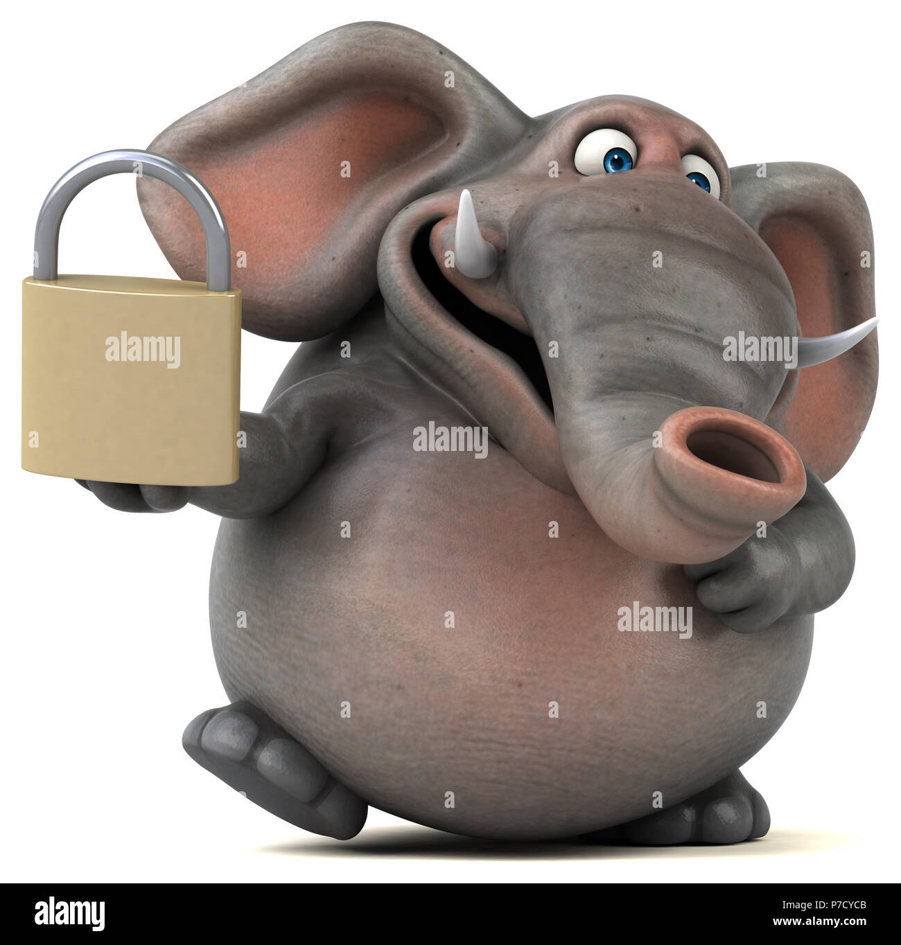 Fun elephant - 3D Illustration Stock Photo - Alamy