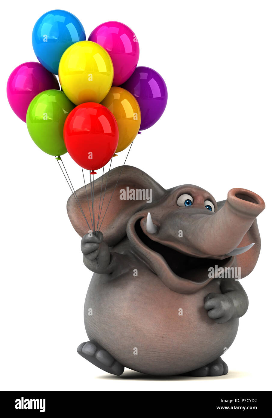 Fun elephant - 3D Illustration Stock Photo - Alamy