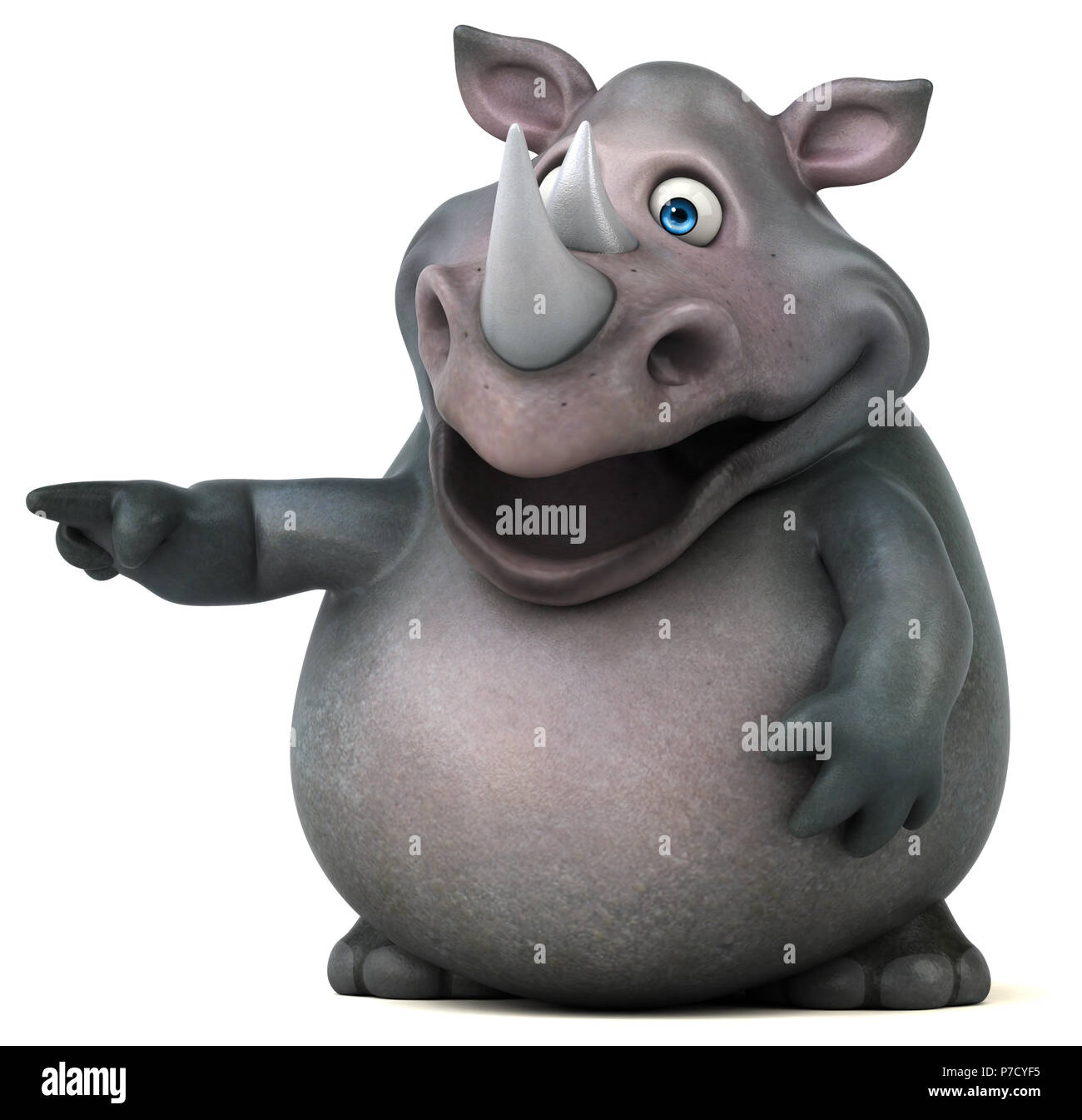 Fun rhinoceros - 3D Illustration Stock Photo - Alamy