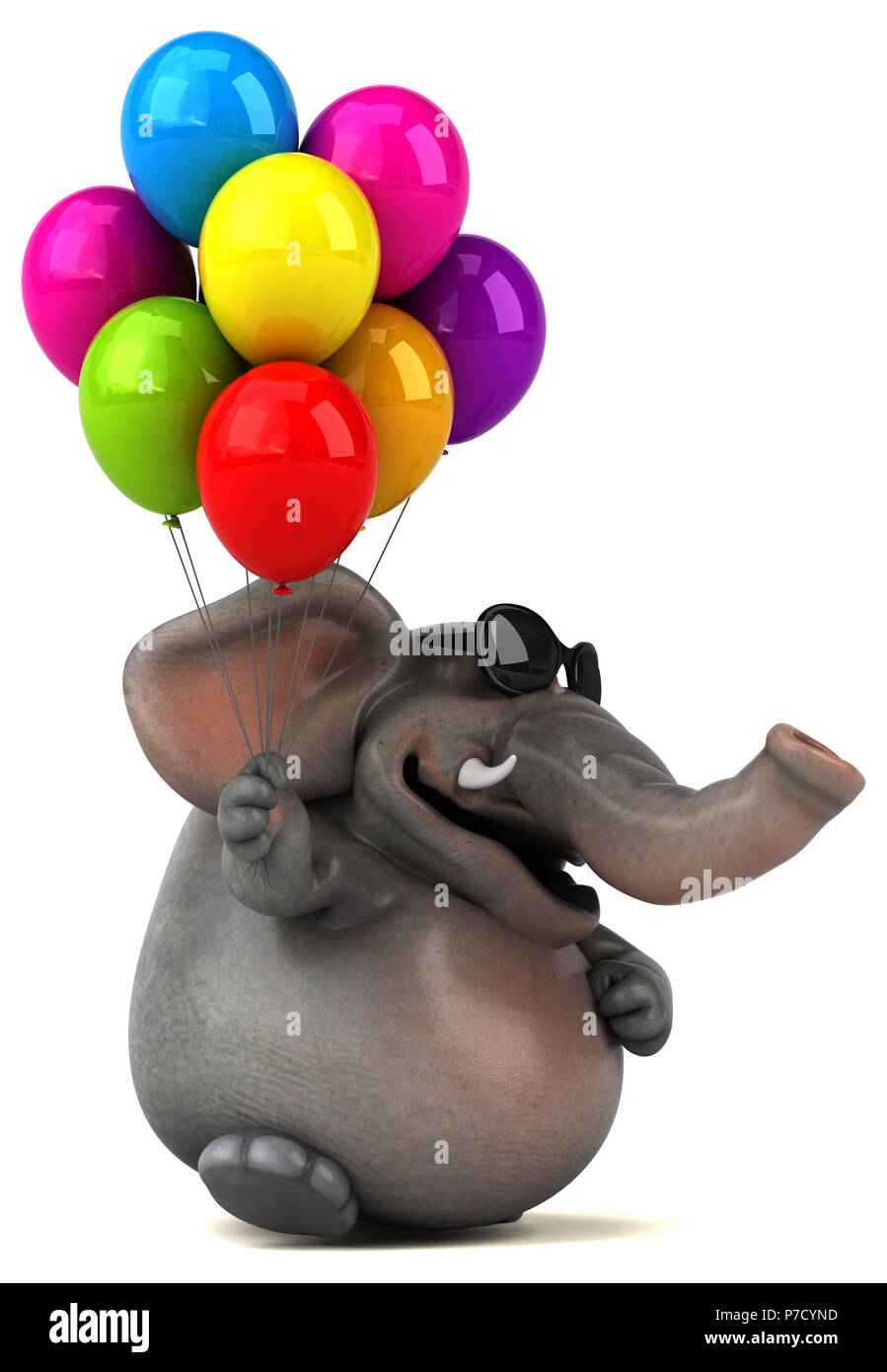 Fun elephant - 3D Illustration Stock Photo - Alamy