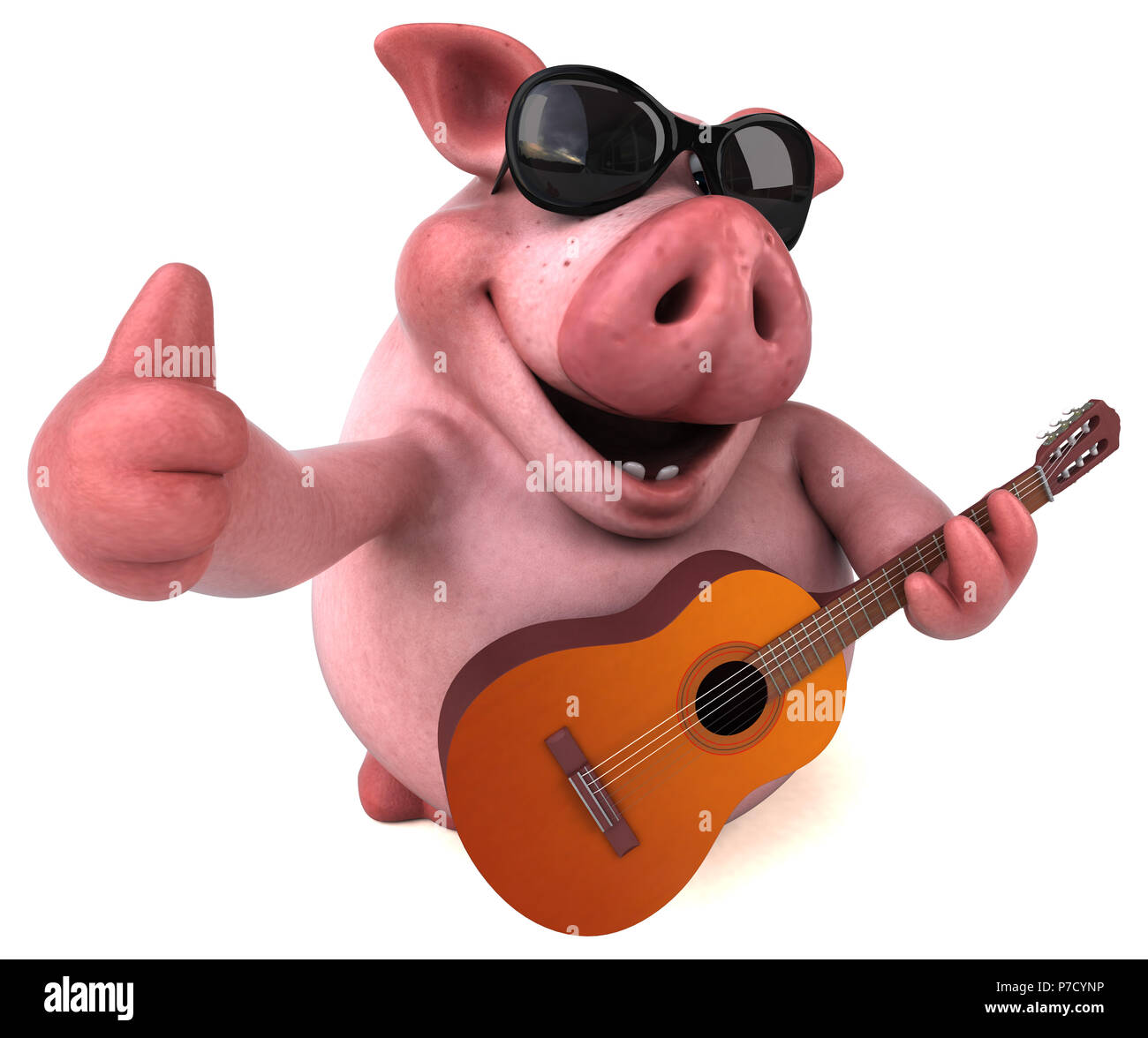 Fun pig - 3D Illustration Stock Photo - Alamy