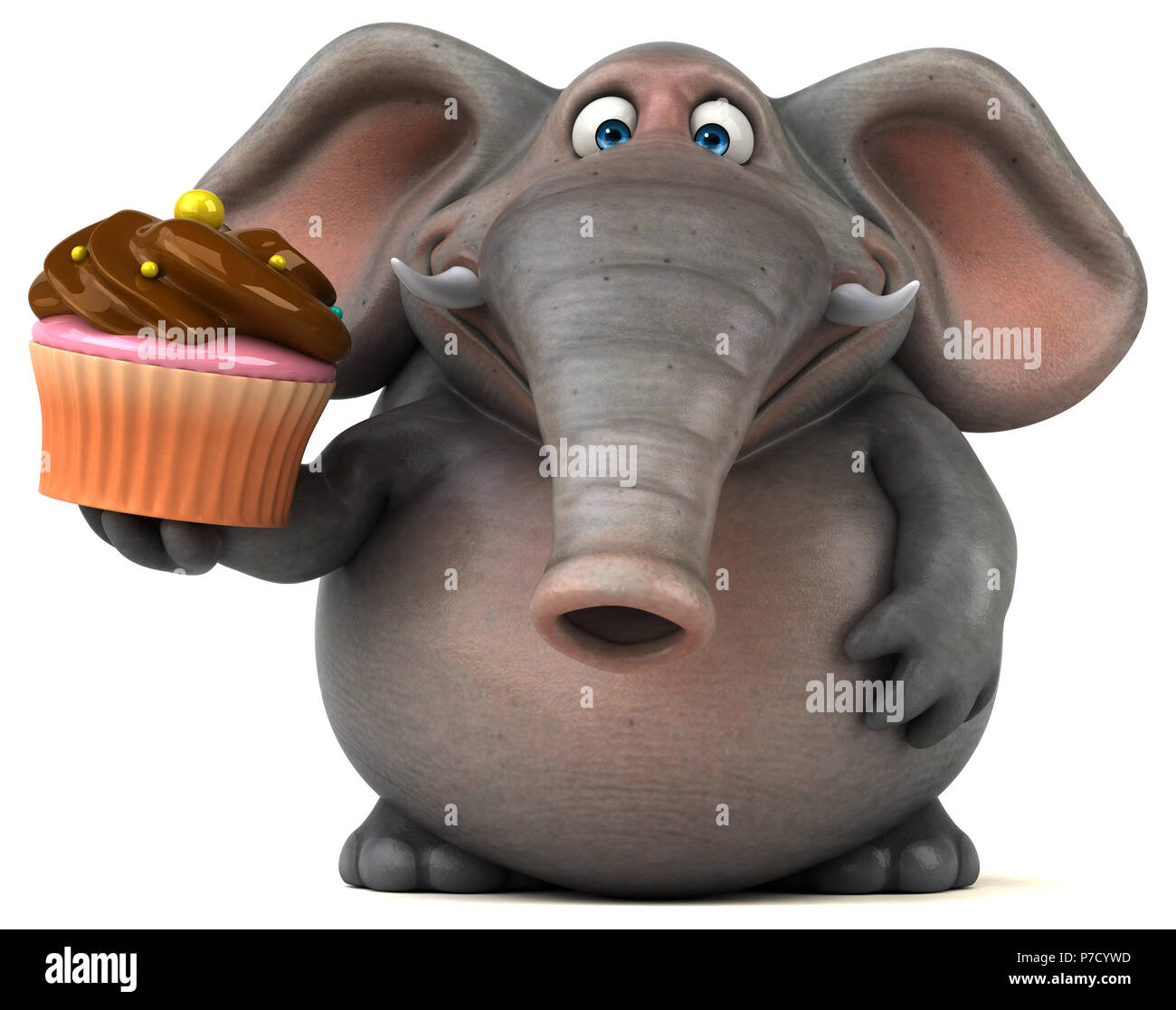 Fun elephant - 3D Illustration Stock Photo - Alamy