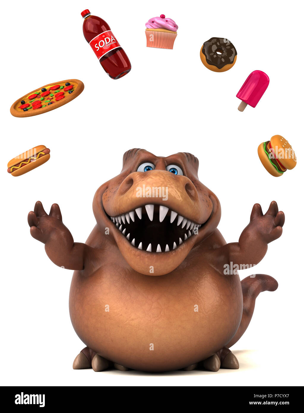 Fun dinosaur - 3D Illustration Stock Photo - Alamy