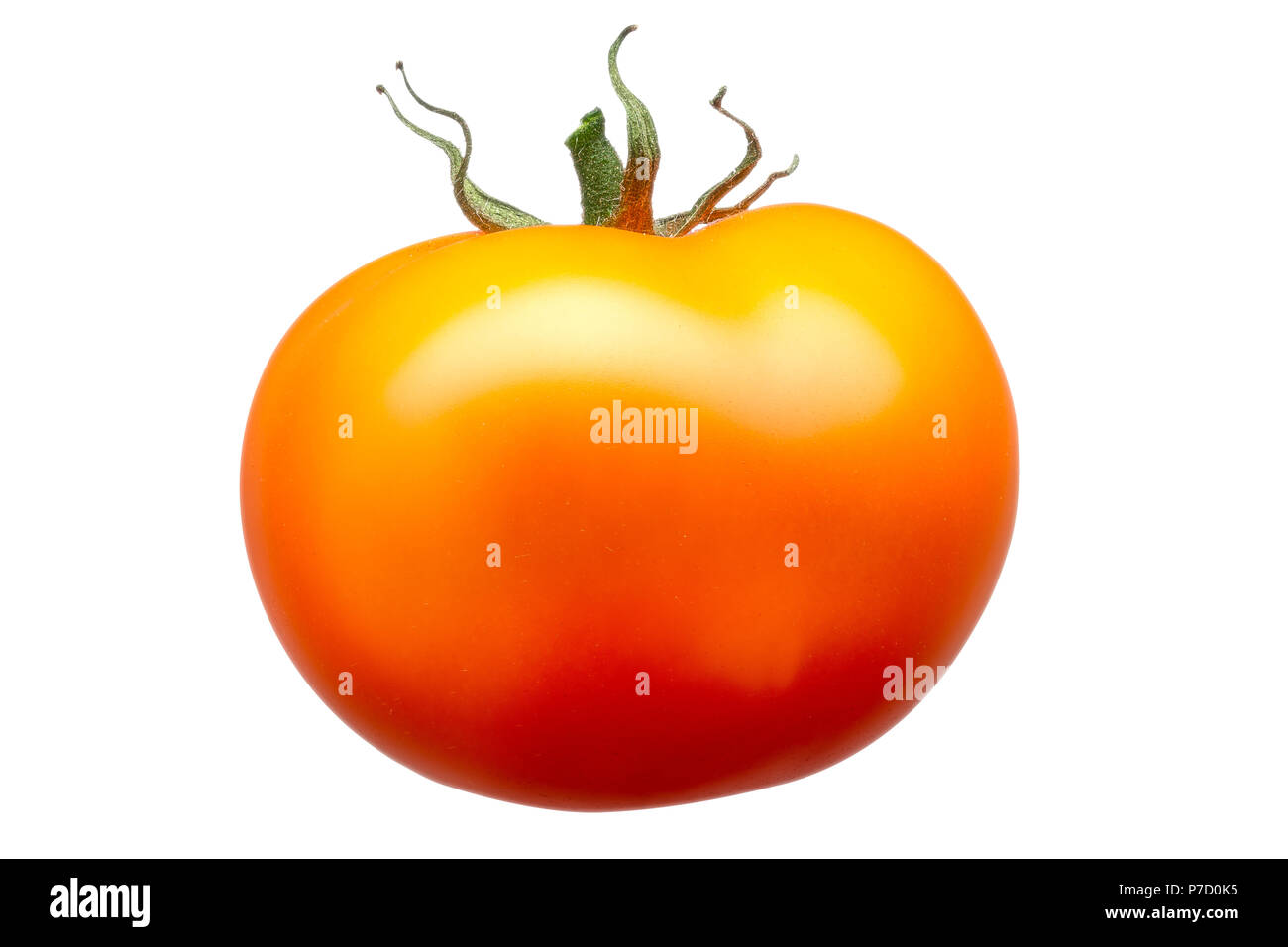 Single red tomato isolated on white background Stock Photo - Alamy