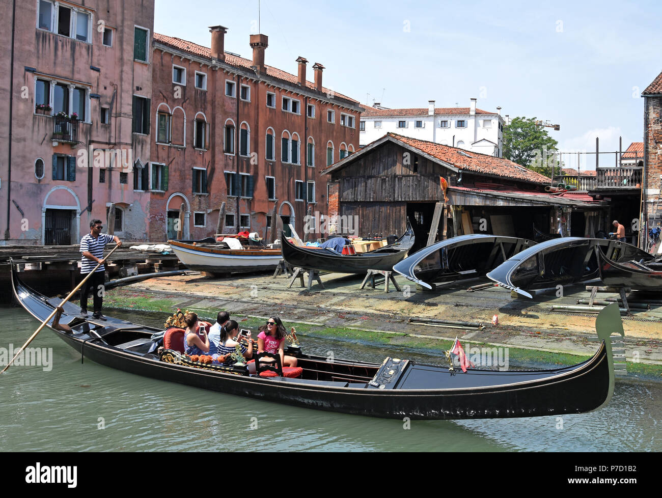 Typical Venetian shipyard where boats of small dimensions are created ...