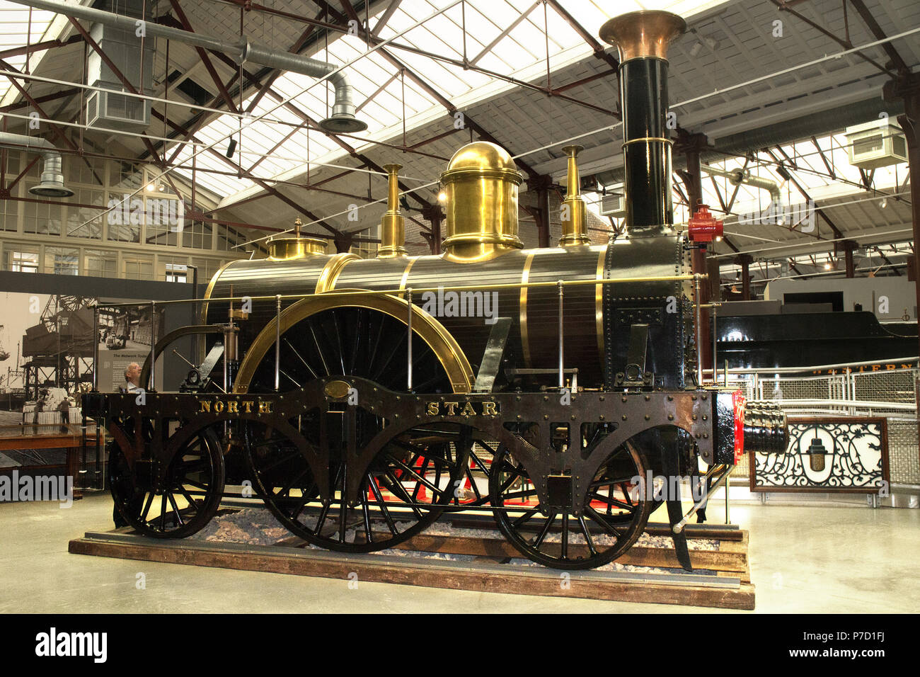 Replica of 1837 'North Star' broad gauge steam locomotive at the Steam ...