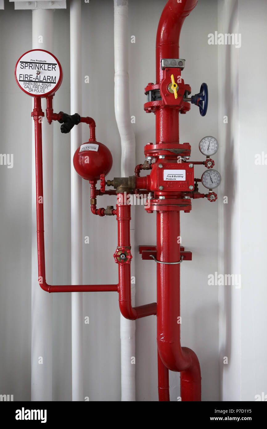 pipeline, valve and meter for emergency system in a industrial place ...