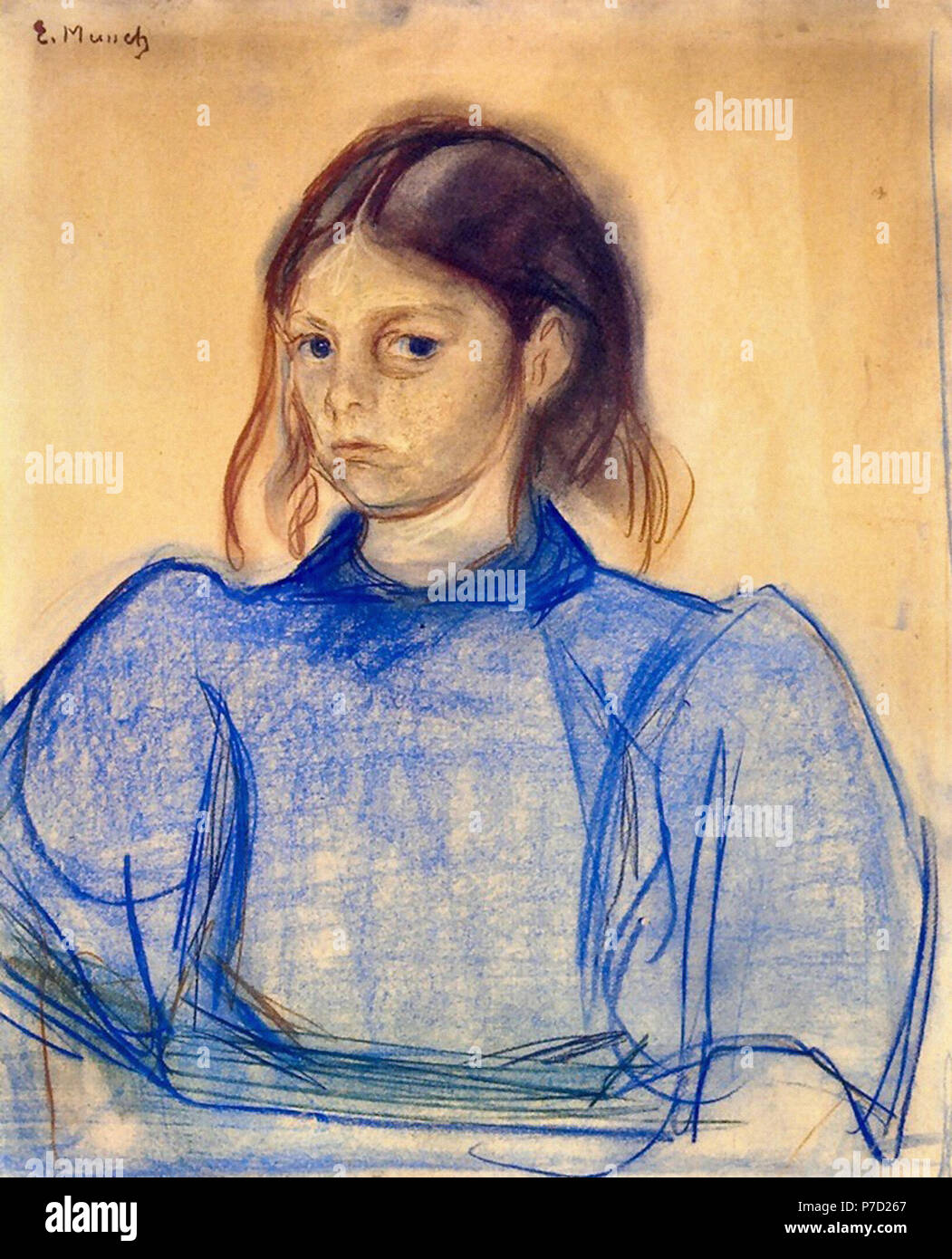 Munch Edvard - Young Woman in Blue Stock Photo - Alamy